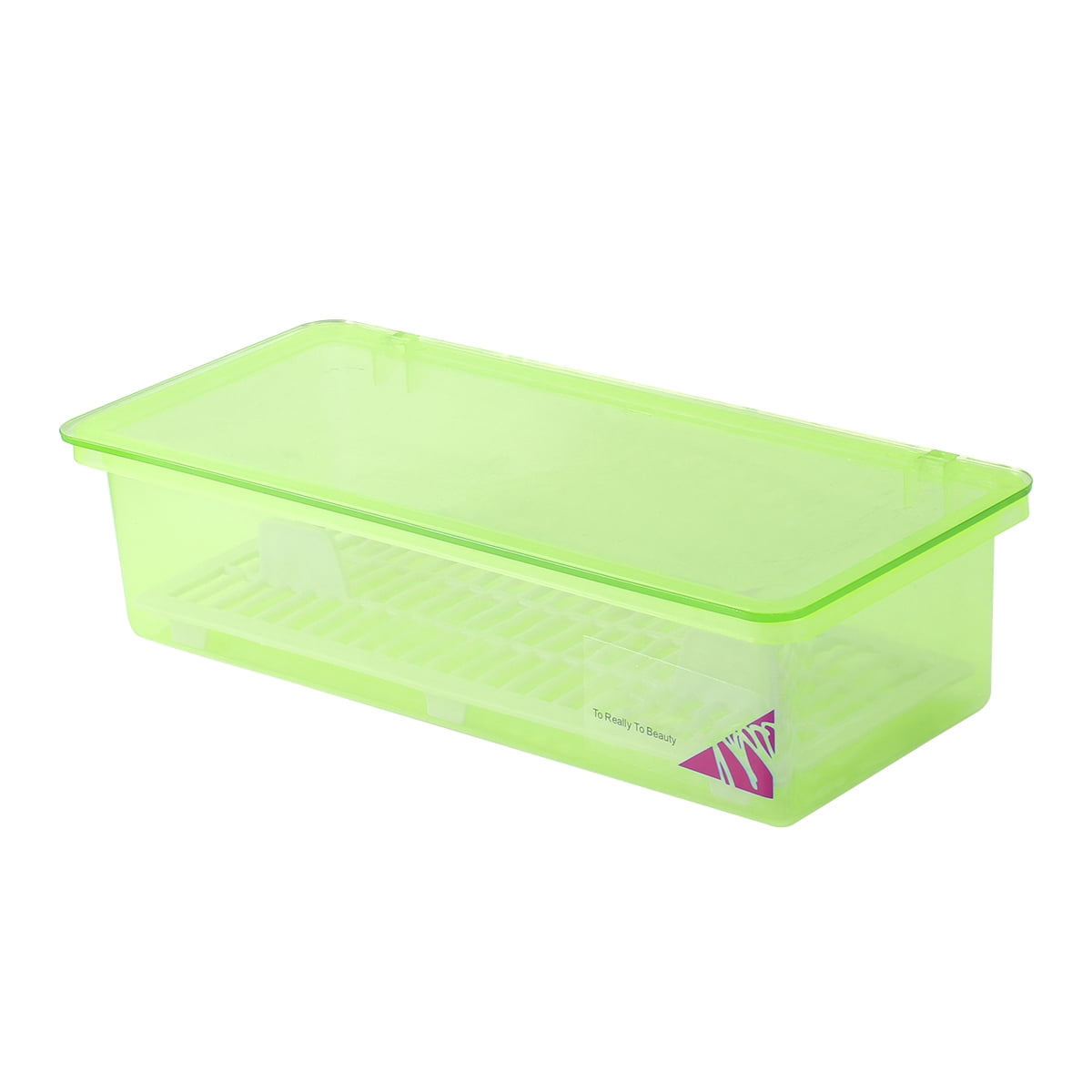 OULII Kitchen Chopsticks Drain Storage Box with Transparent Lid and ...