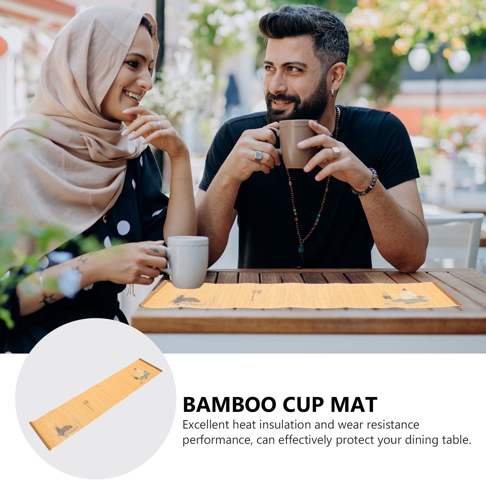 OULII Placement Mats For Dining Table Bamboo Placemat Khaki 1Pack 17 ...