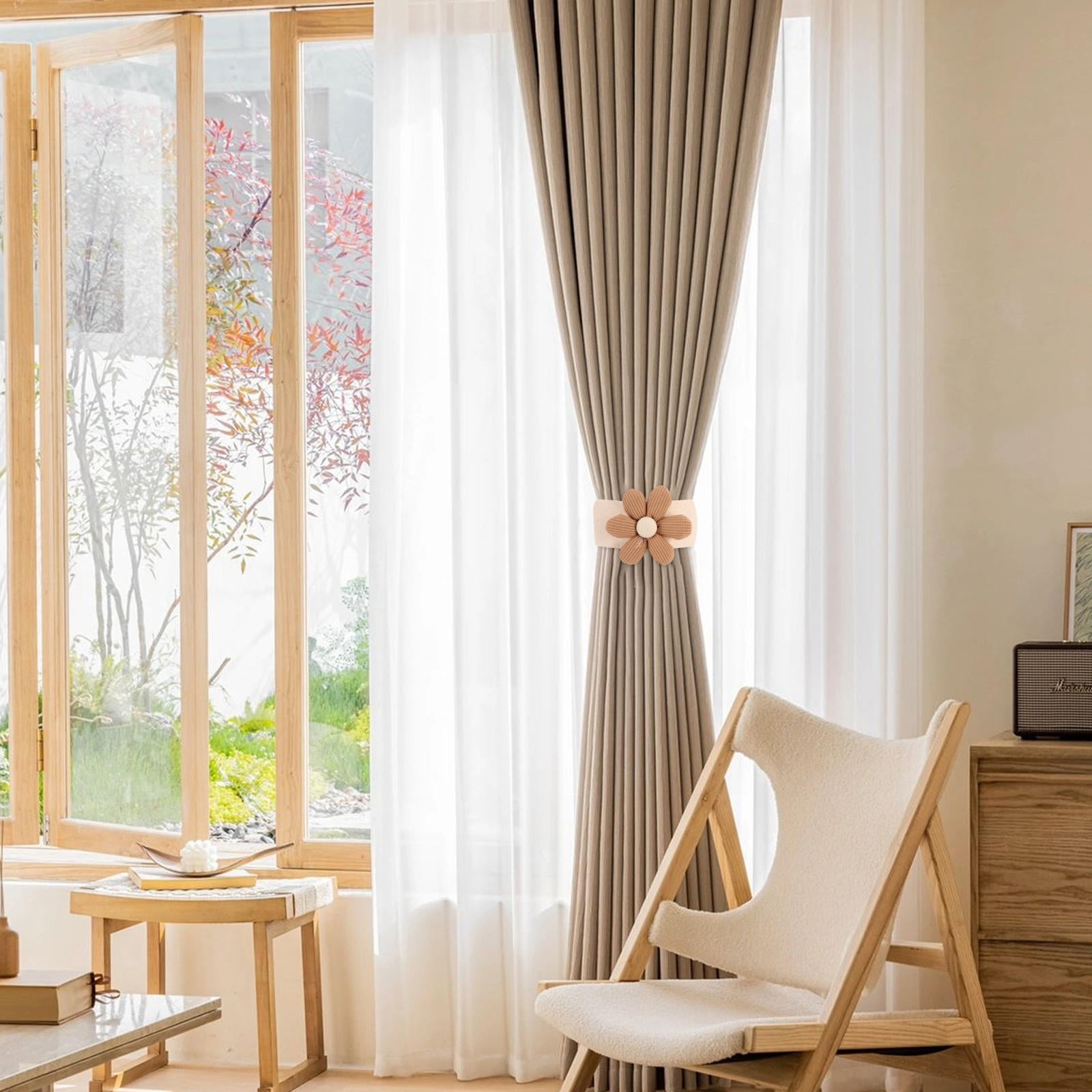 OULII Floral Curtain Tieback Boho Flower Shape Curtain Holdback For ...