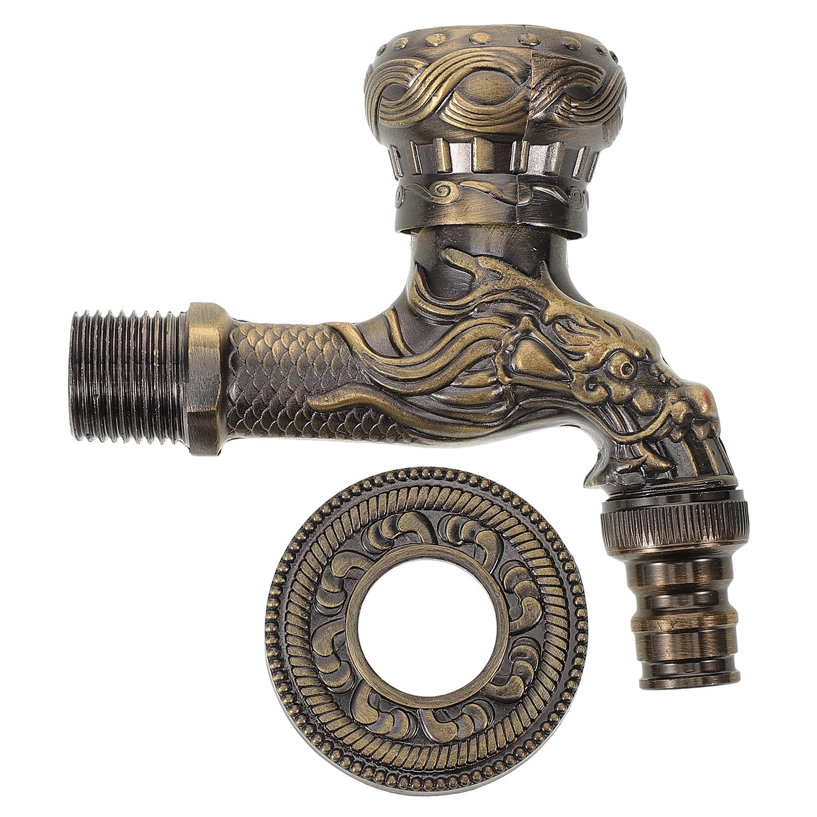 OULII Golden Zinc Alloy Bathroom Faucet Wall Mount Washing Machine Tap ...