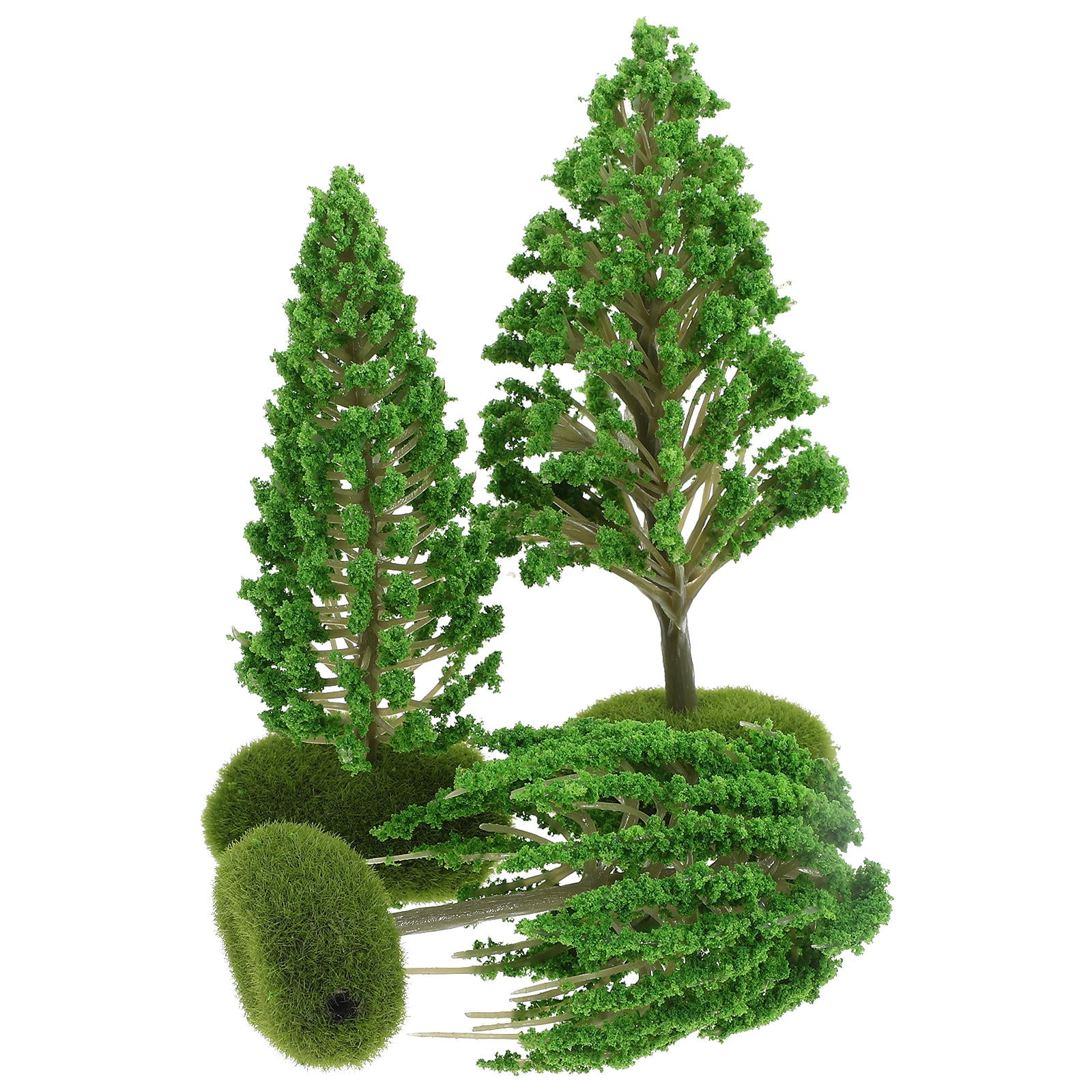 OULII Green Miniature Tree Model for Sand Table Decor Artificial Plant ...