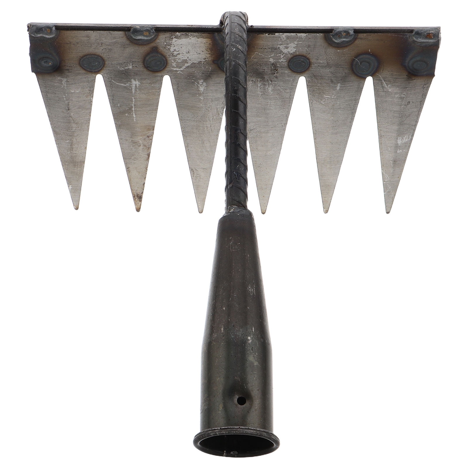 OULII Heavy Duty Garden Rake Robust Carbon Steel Tool Multi-Teeth ...