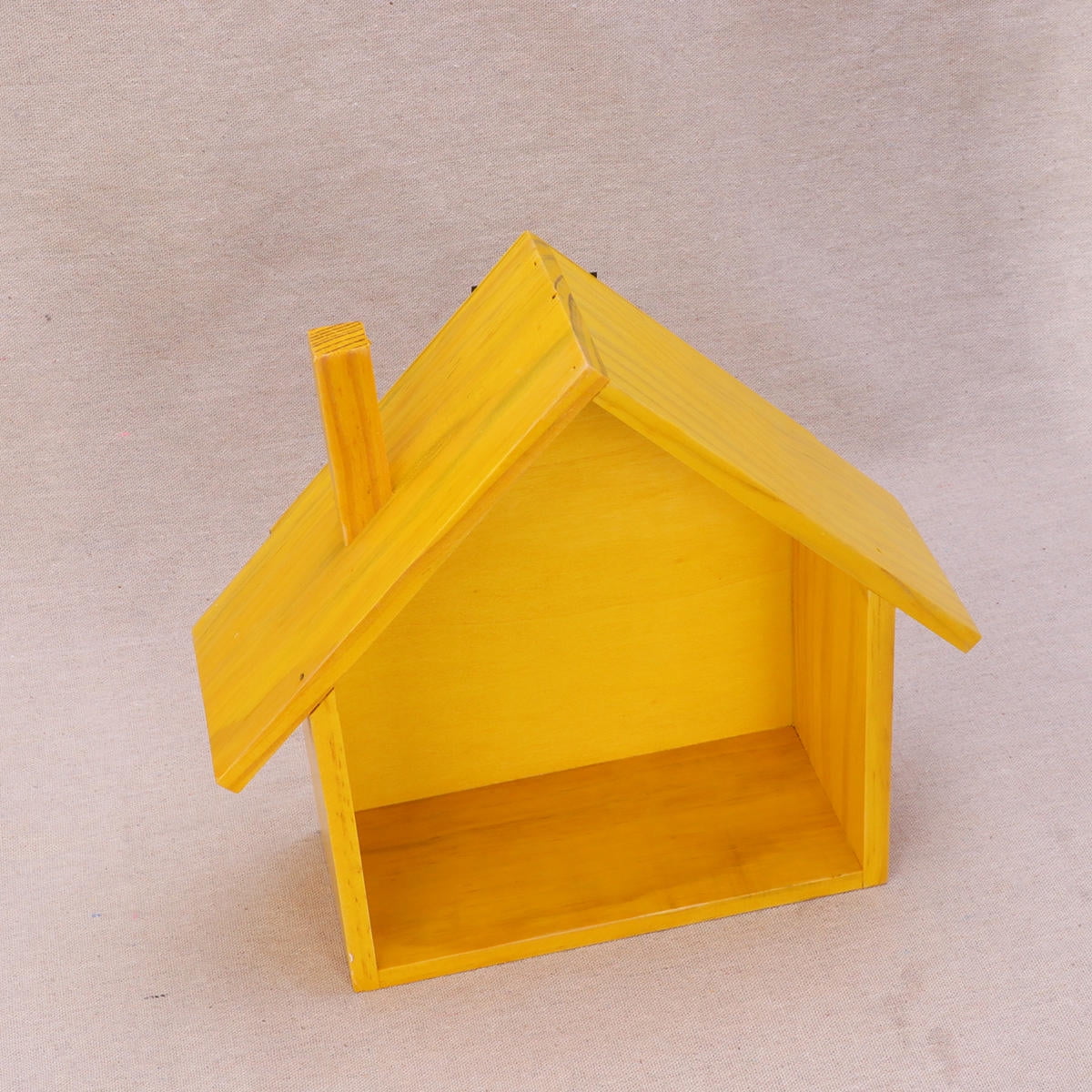 OULII Shelf House Wall Shelf Small House Bamboo Yellow 1Pcs for Office ...