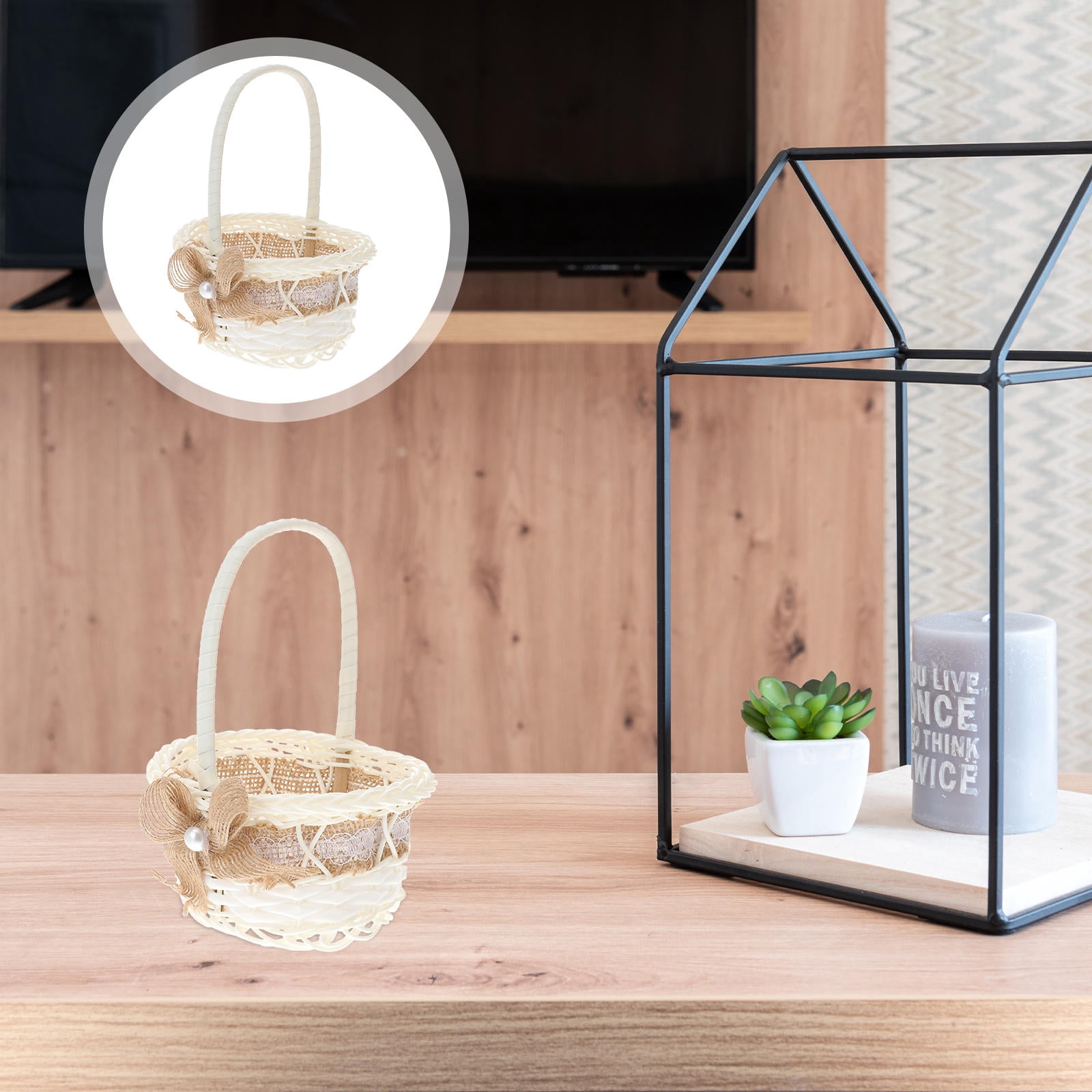 OULII Small Decorative Baskets Home Decorative Basket Iron 4Pcs Set 4 ...