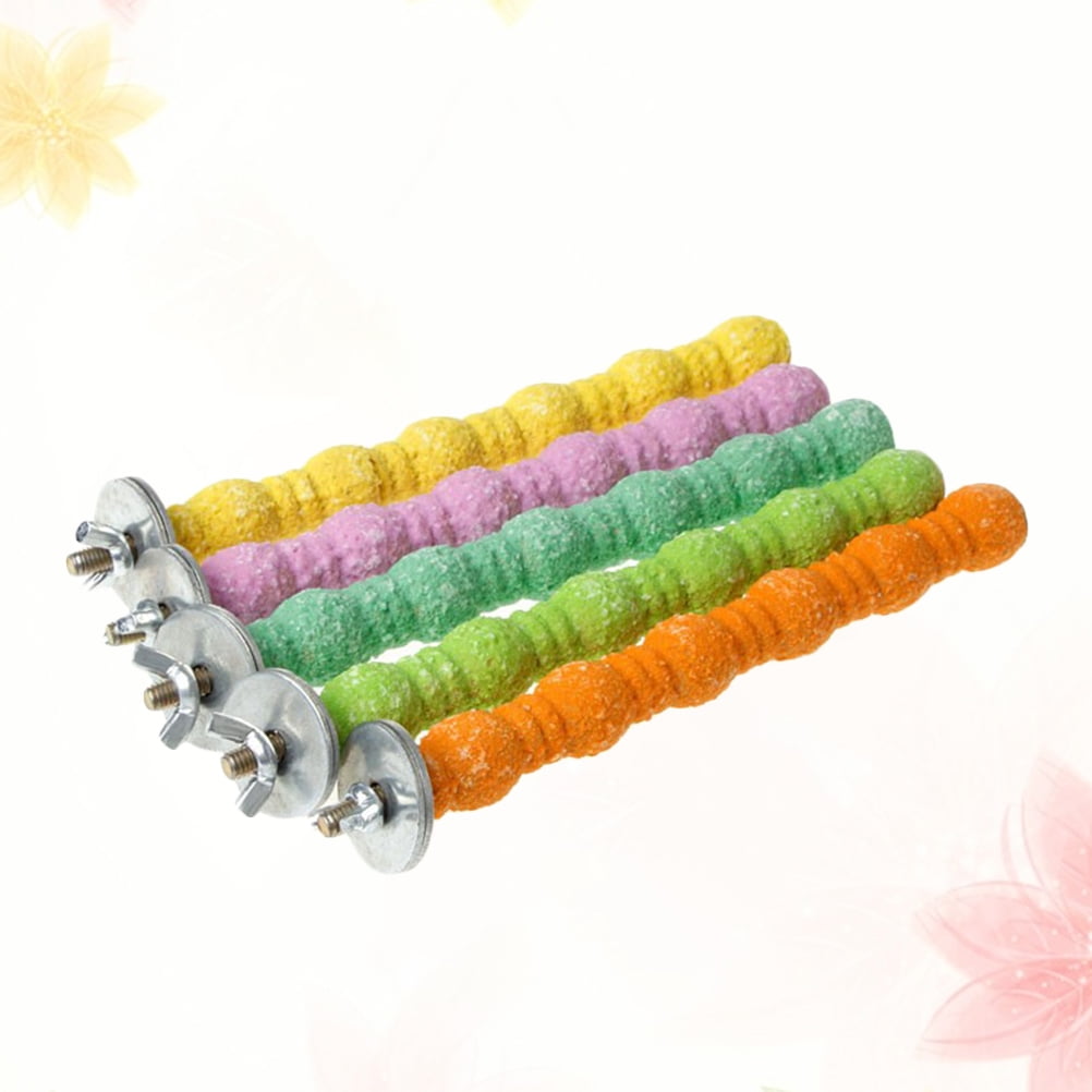 OULII Parrot Rest Perch Bird Perches Stand Bamboo 1Pcs for Cockatiels ...
