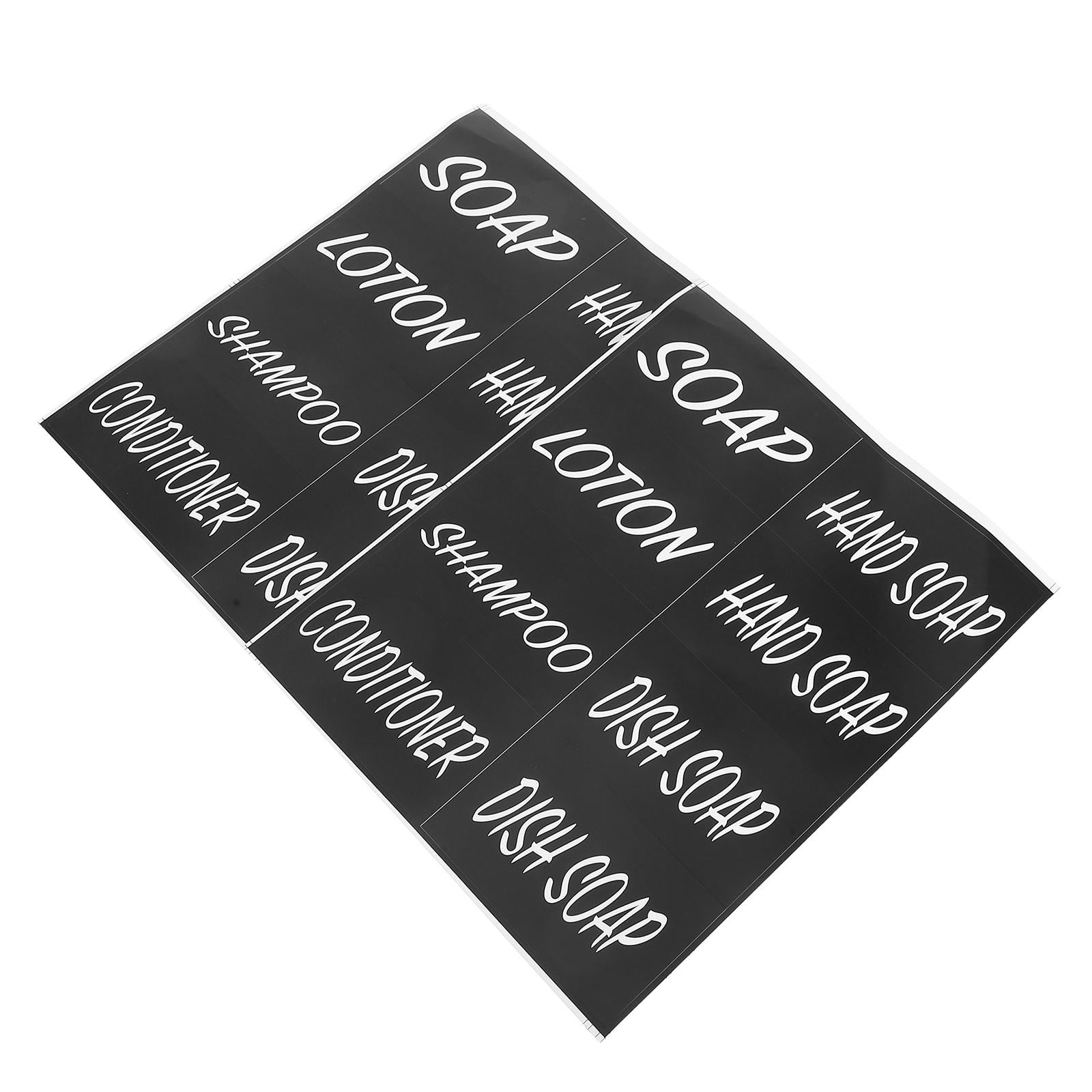 OULII Versatile Black Laundry and Shower Bottle Labels for Easy ...
