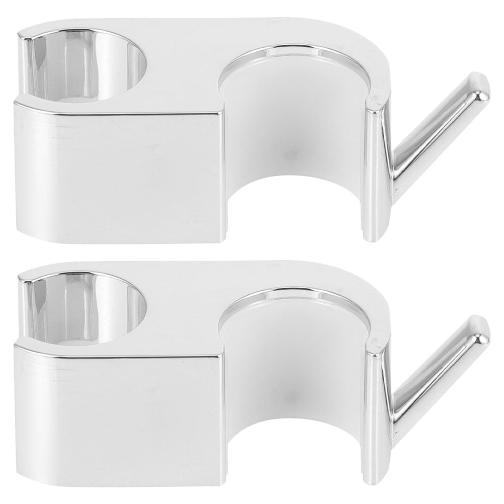 OULII 2Pcs Shower Slide Bar Hook Plated Silver Bathroom Shower Head ...
