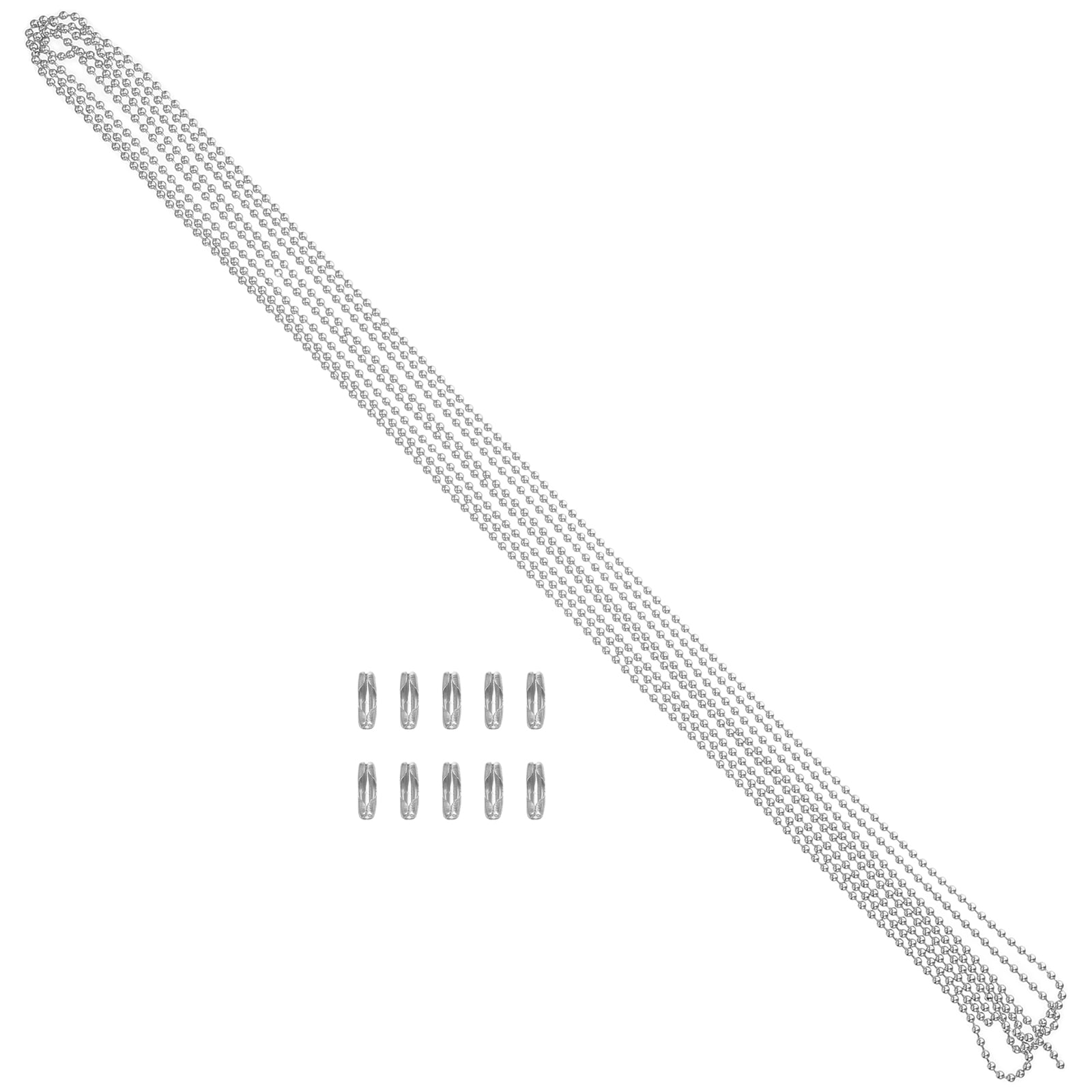 OULII Silver Stainless Steel Bead Chain with Connectors Adjustable ...