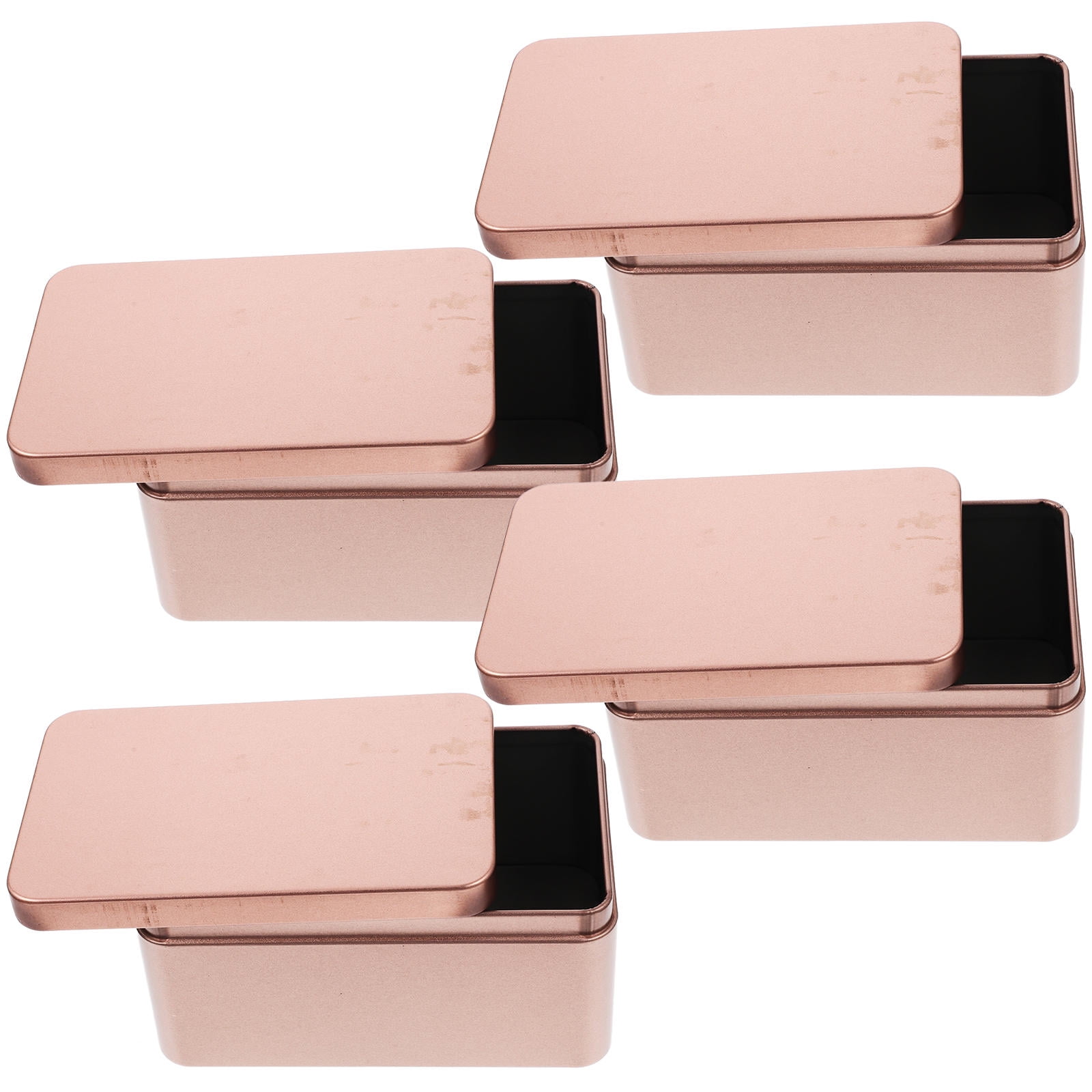 OULII Small Tin Boxes Tin Box Containers Golden 4Pcs For Candies ...