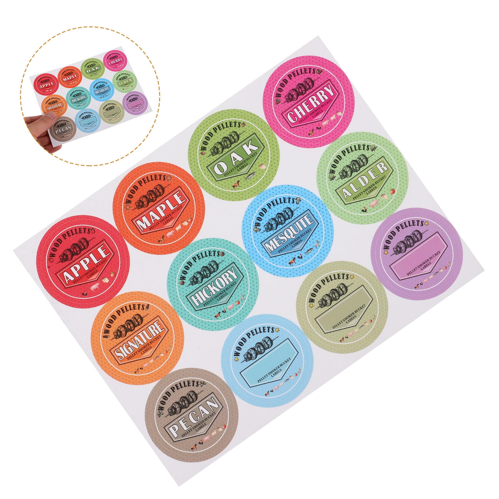 OULII Smoker Grill Pellets Label Stickers for Pellets Storage ...