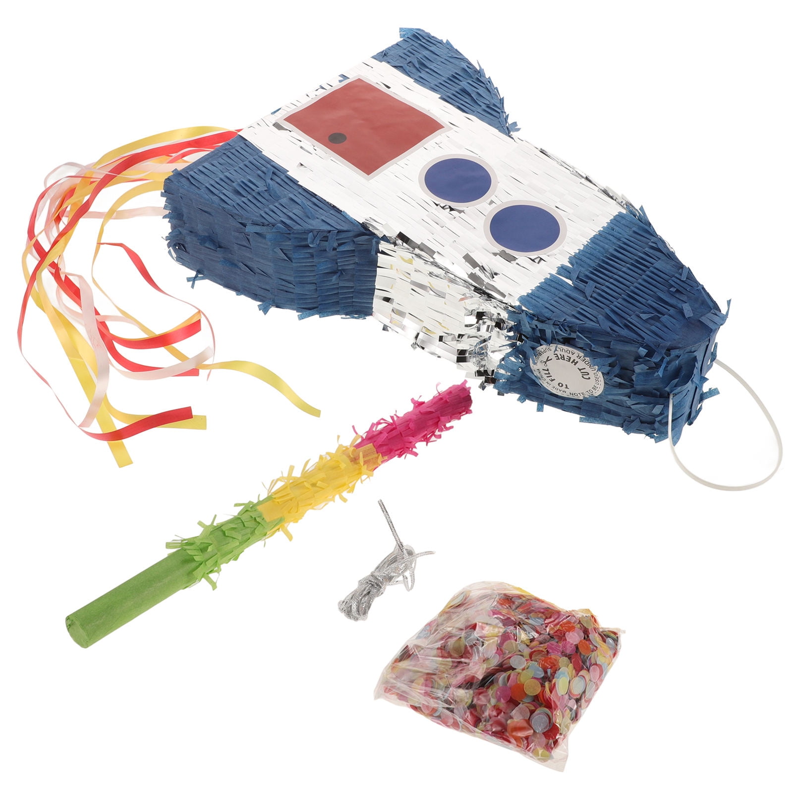 OULII Space Rocket Pinata For Kids Birthday Party Rocket Pinata For ...