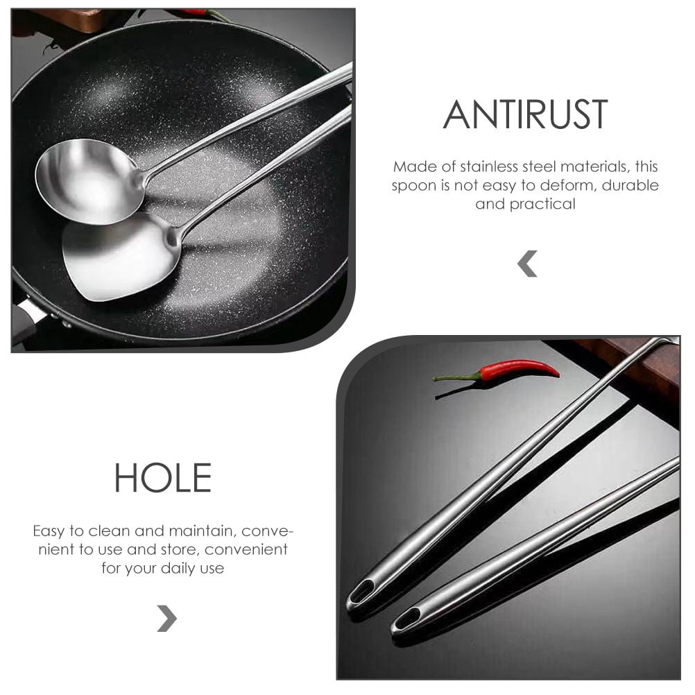 OULII Stainless Steel Cooking Spoon with Ergonomic Comfortable Grip for ...