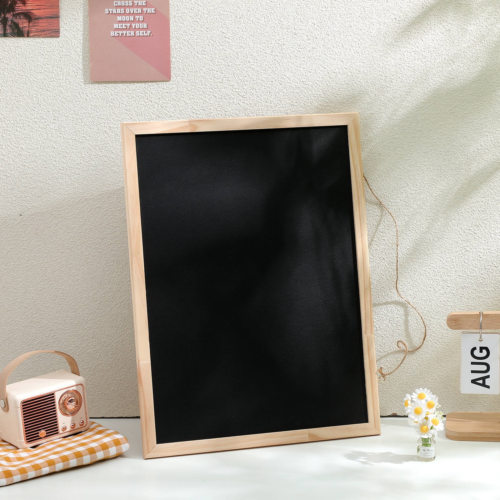 OULII Smooth Surface Black Wood Chalkboard for Wall Mounting Refined ...