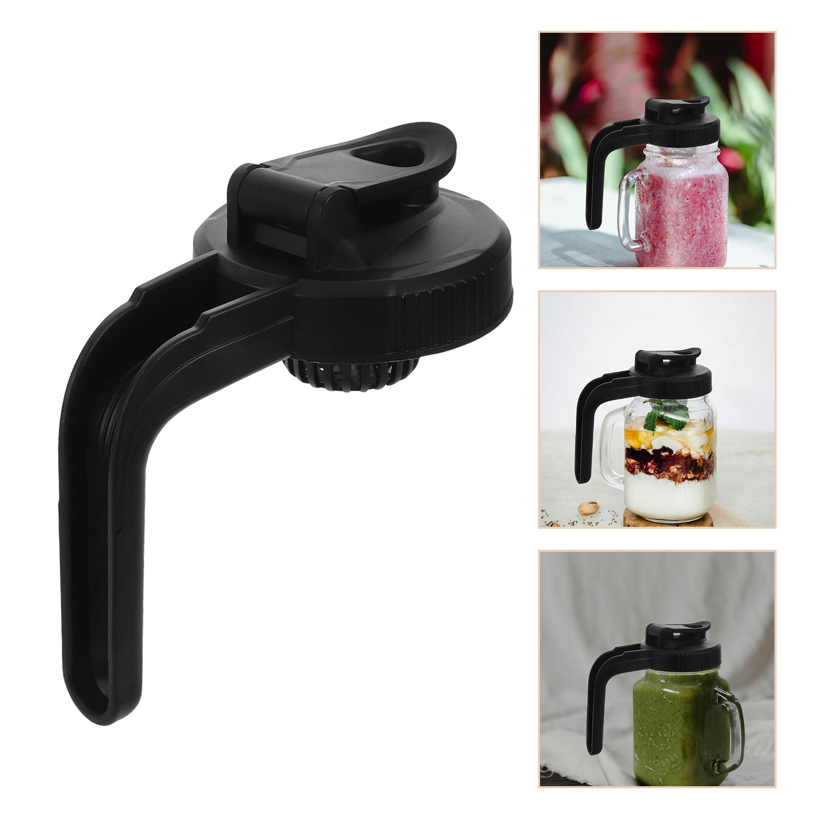 OULII Mason Jar Pitcher Lid with Flip Spout and Handle Airtight PP ...