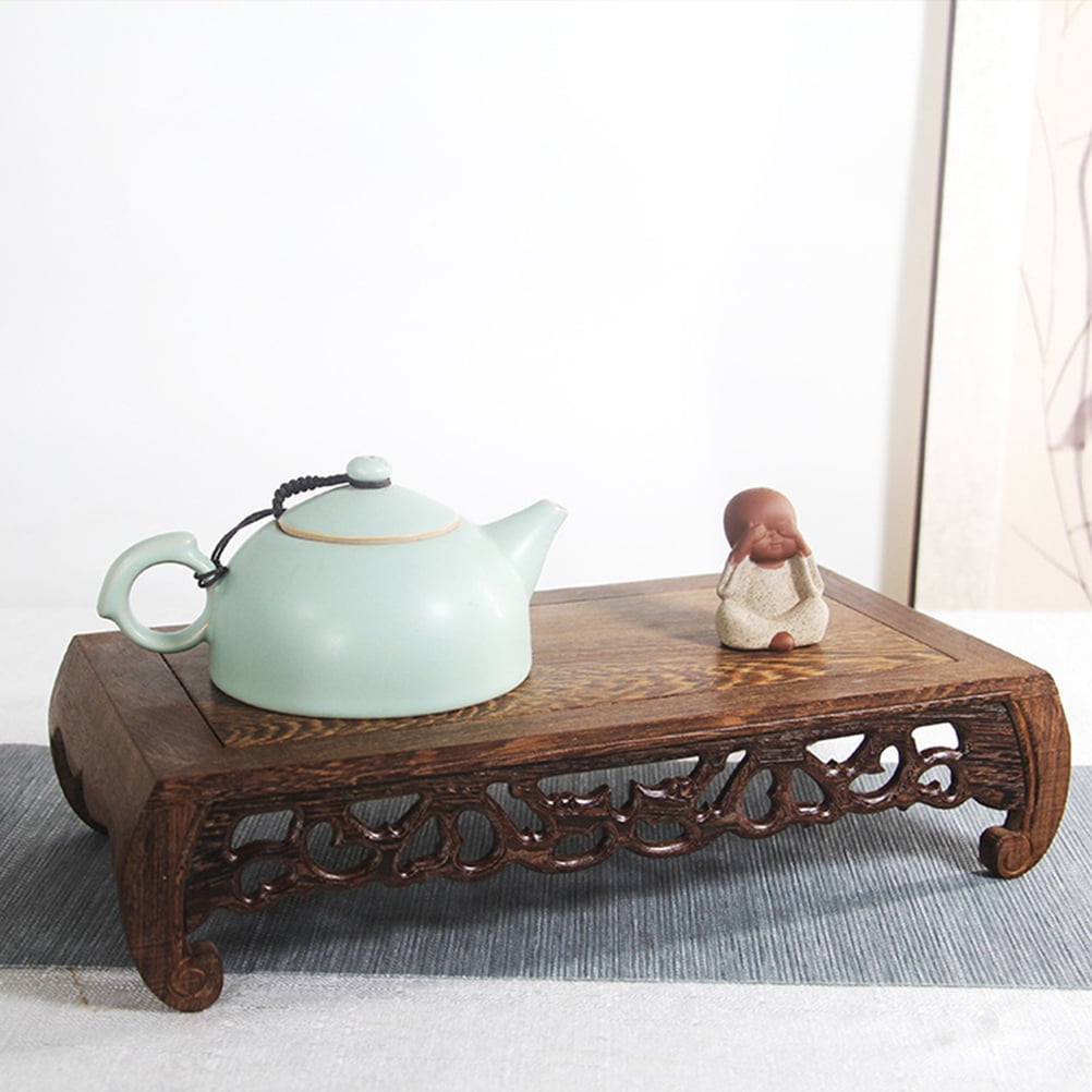 OULII Wooden Display Stand Base Rectangular Square Wood Pedestal Home ...