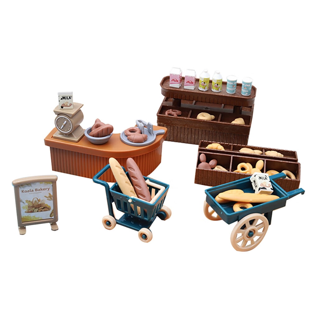 OUNAMIO 1:12 Miniature Bakery Decor - Milk Bread Trolley, Simulation ...