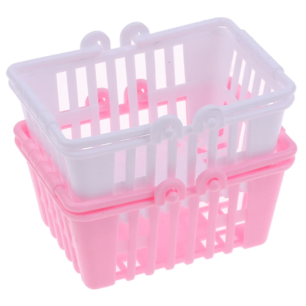 OUNAMIO 2 Pcs Miniature Shopping Baskets, Pretend Play Supermarket ...