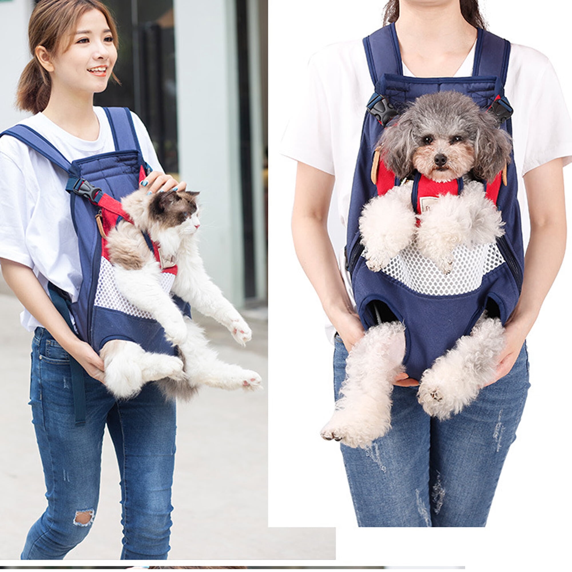 OUNAMIO Pet Carrier Backpack, Adjustable Front Cat Dog Travel Bag, Legs ...