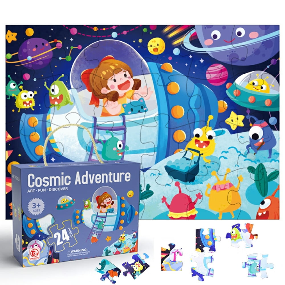 OUNAMIO Space Puzzles for Kids - Explore the Solar System, 24 Sets of ...