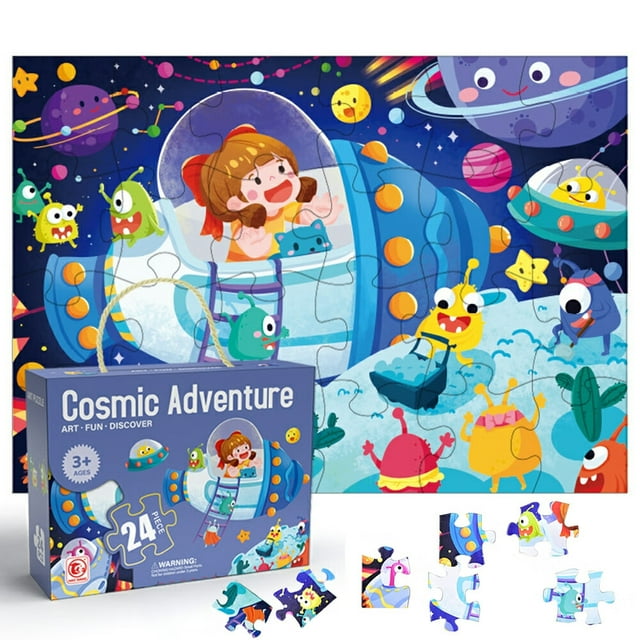 OUNAMIO Space Puzzles for Kids - Explore the Solar System, 24 Sets of ...