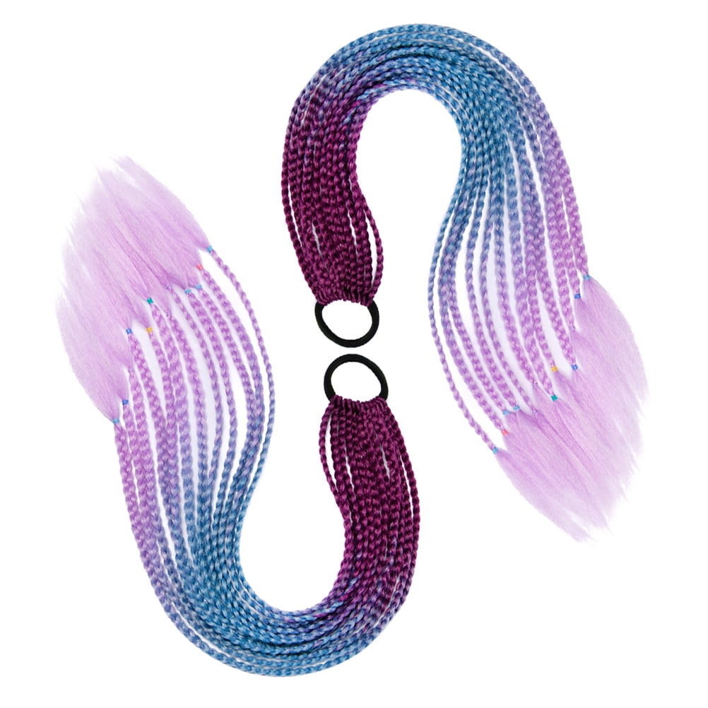OUNONA 1 Colored Braid Hair Rope Braided Ponytail Colorful Wigs Hair ...
