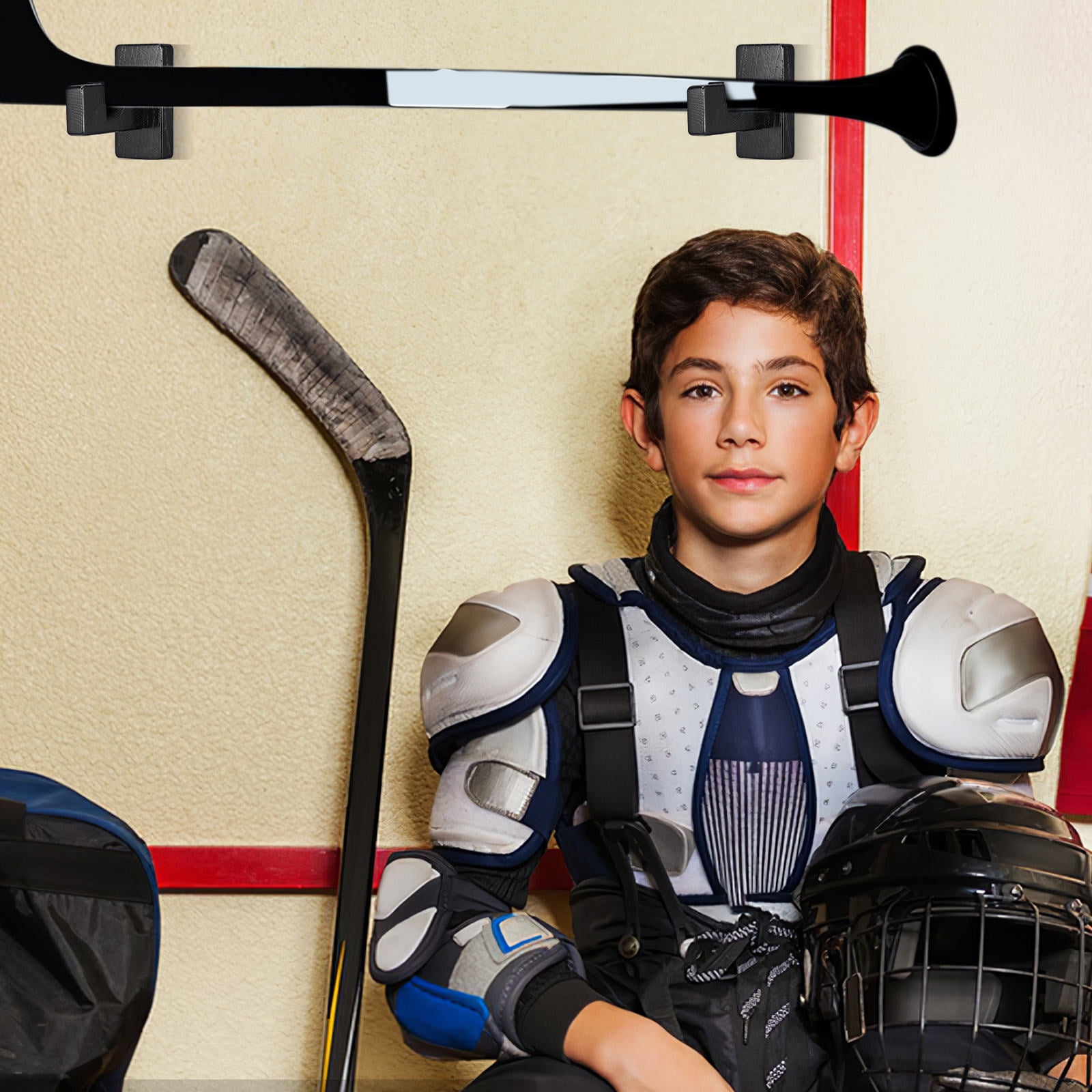 OUNONA 1 Pair Hockey Stick Wall Mount Rack Space Saving Horizontal ...