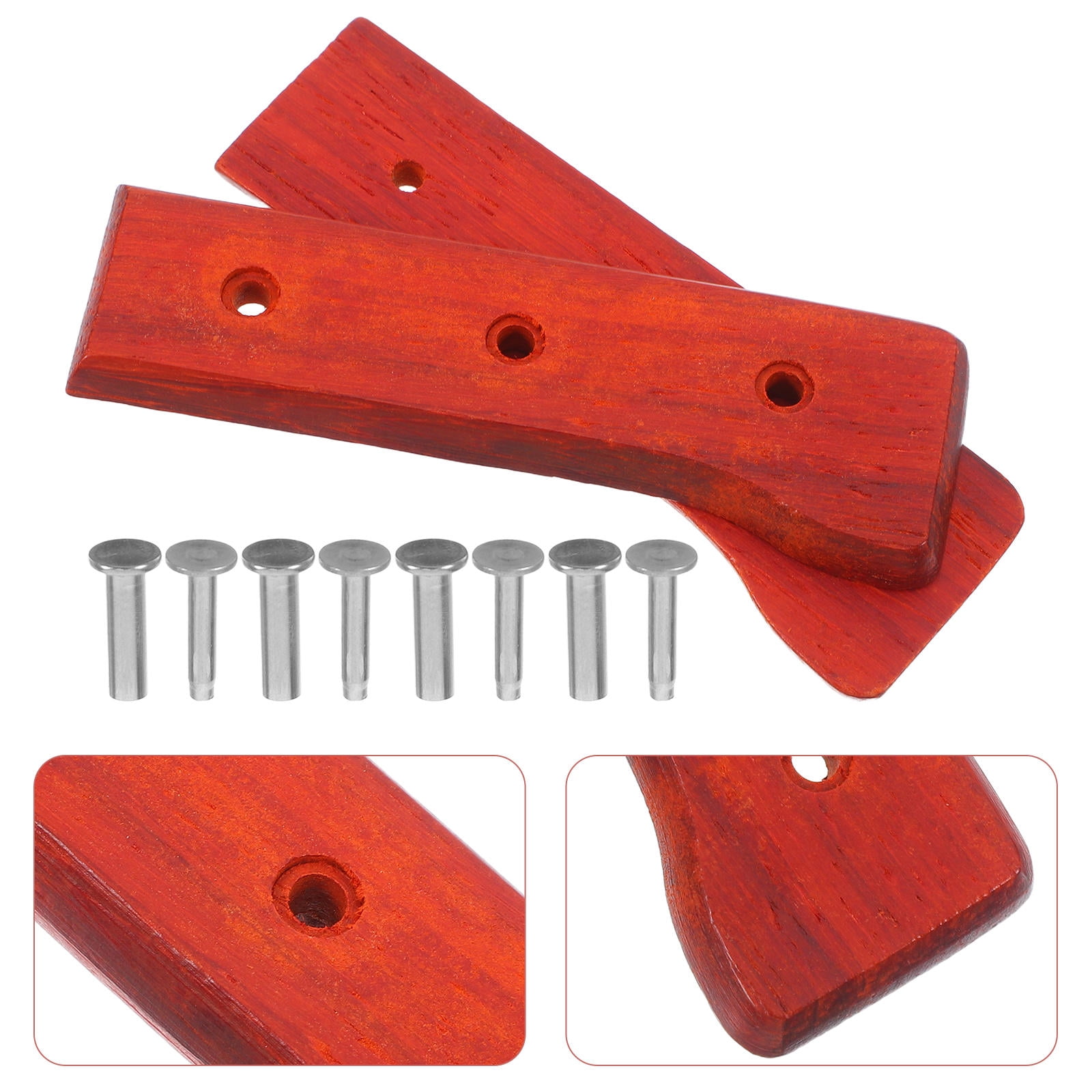 OUNONA 1 Pair Wooden Kitchen Knife Handle Non-Slip Grip Ergonomic ...