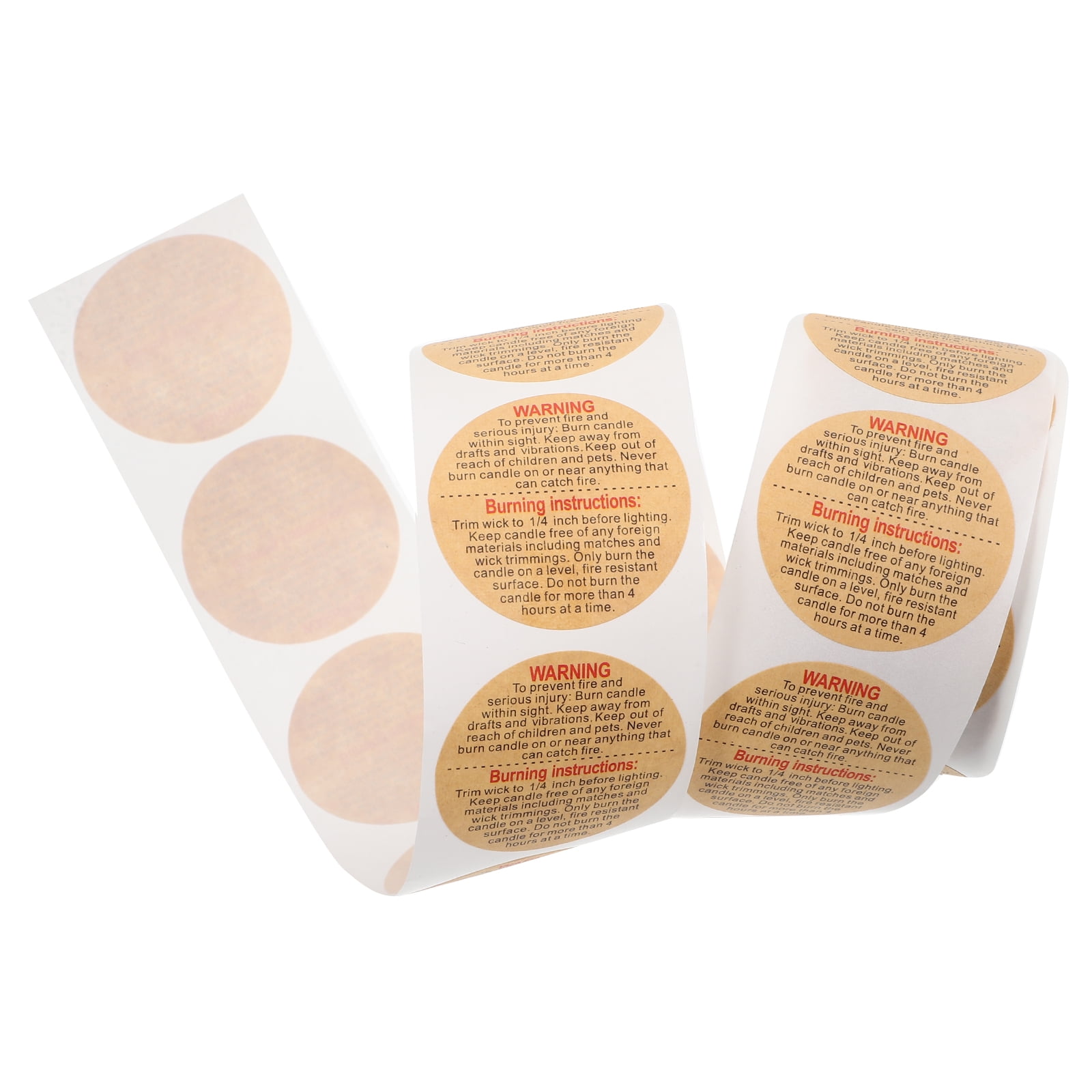 OUNONA 1 Roll of Candle Warning Labels Wax Melting Safety Stickers for ...