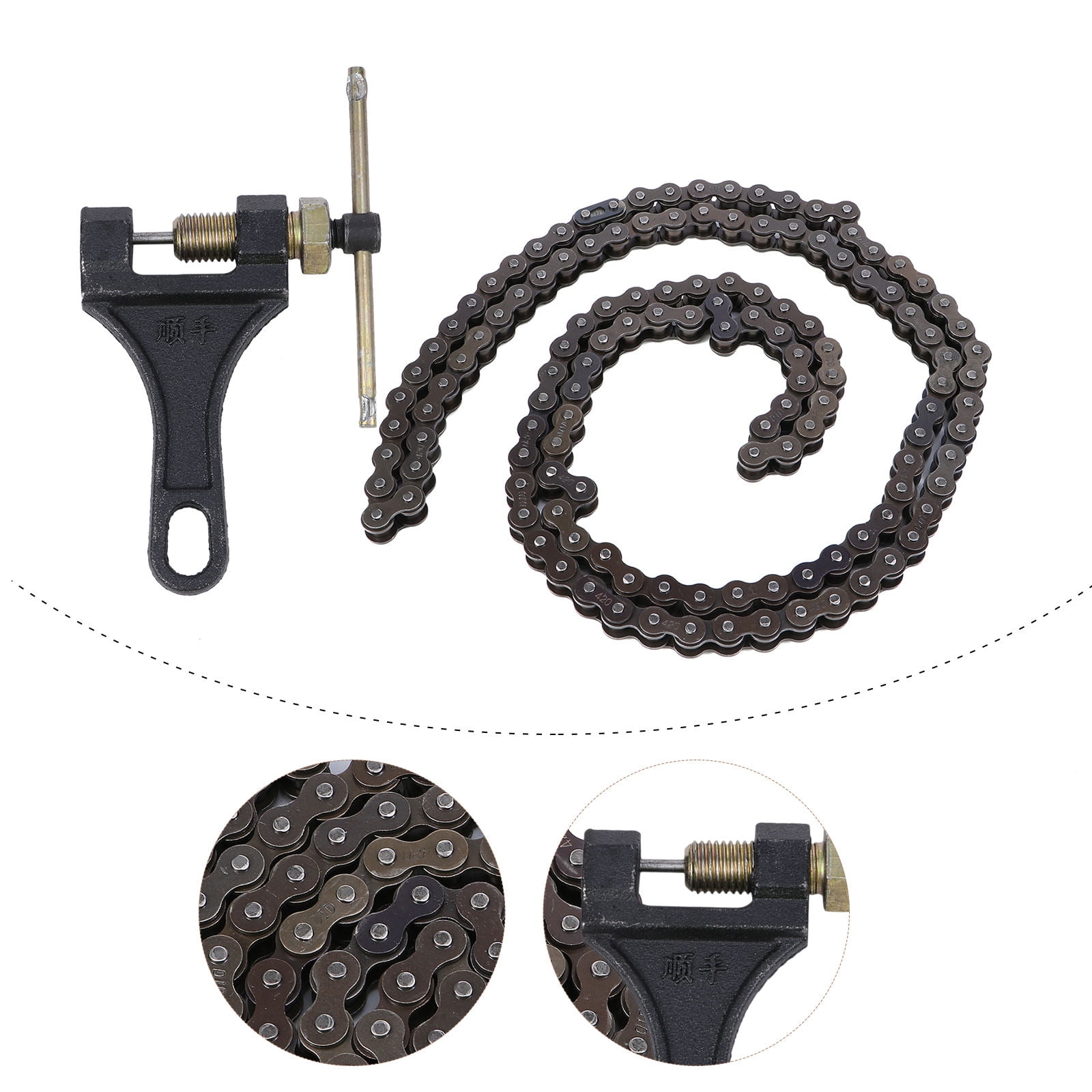 OUNONA 1 Set 420 Motorcycle Link Chain Dirt Bike Chain with Chain ...