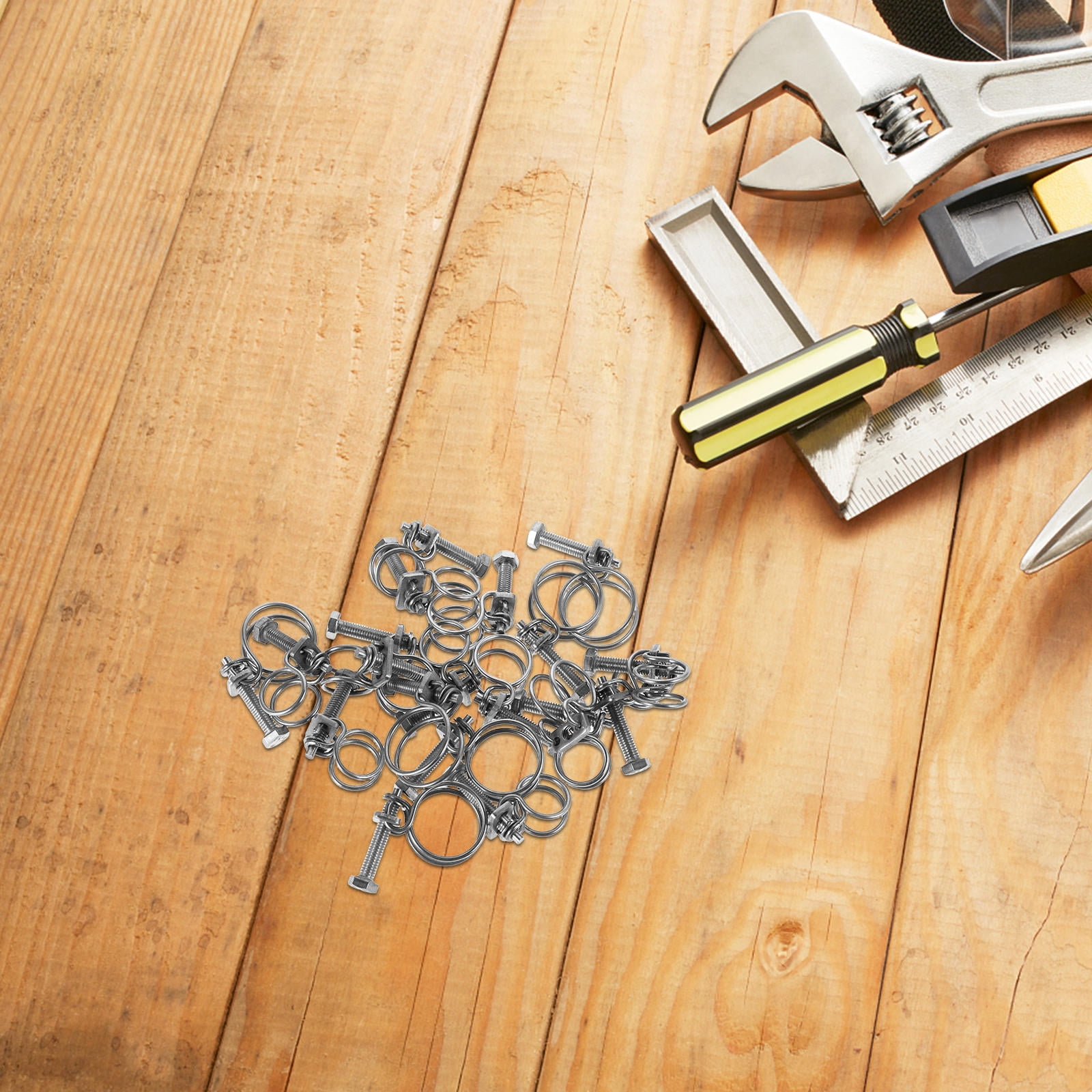 OUNONA 1 Set Adjustable Double Wire Hose Clamp Stainless Steel Pipe ...