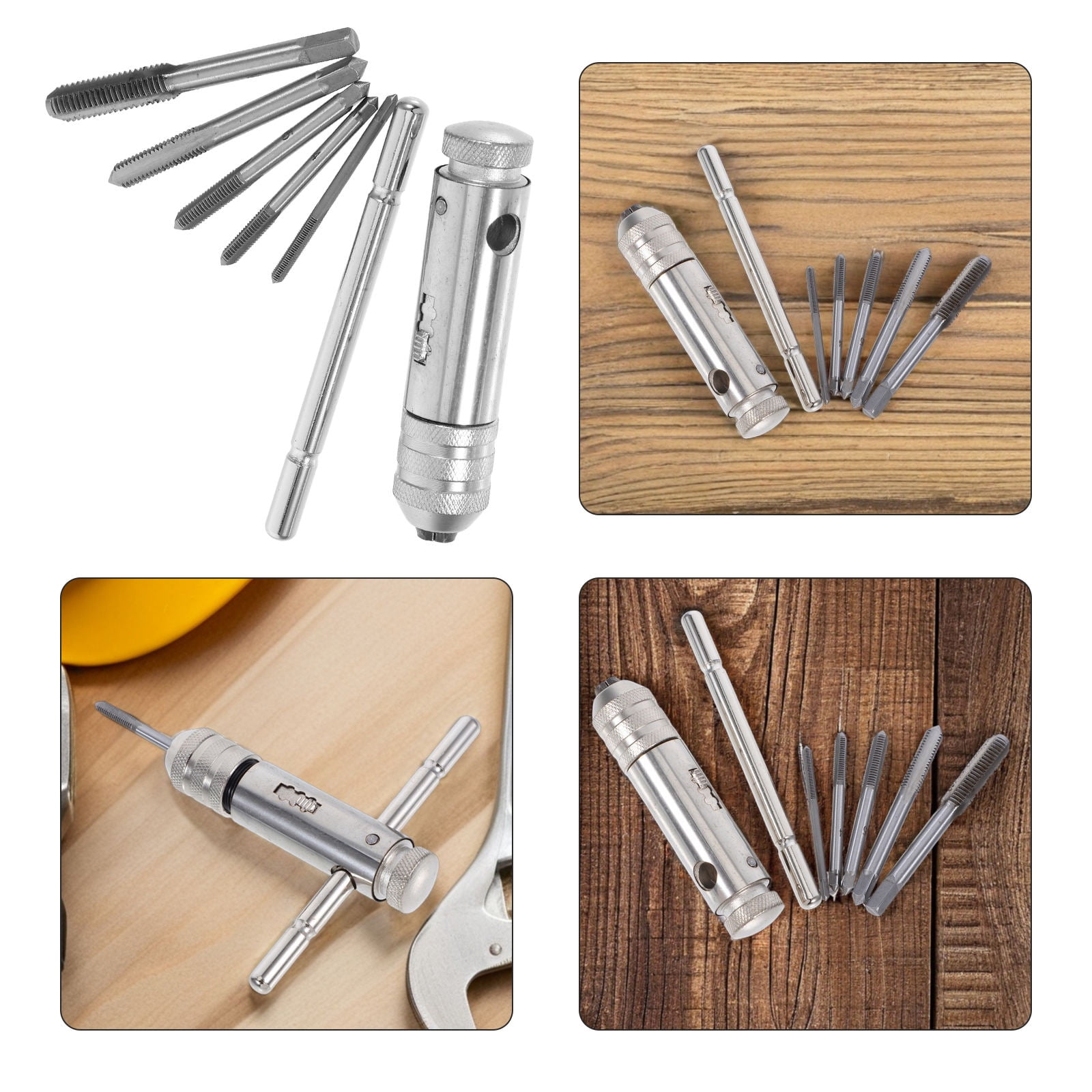 OUNONA 1 Set Adjustable Ratcheting Tap Wrench with -M8 Thread Screw ...