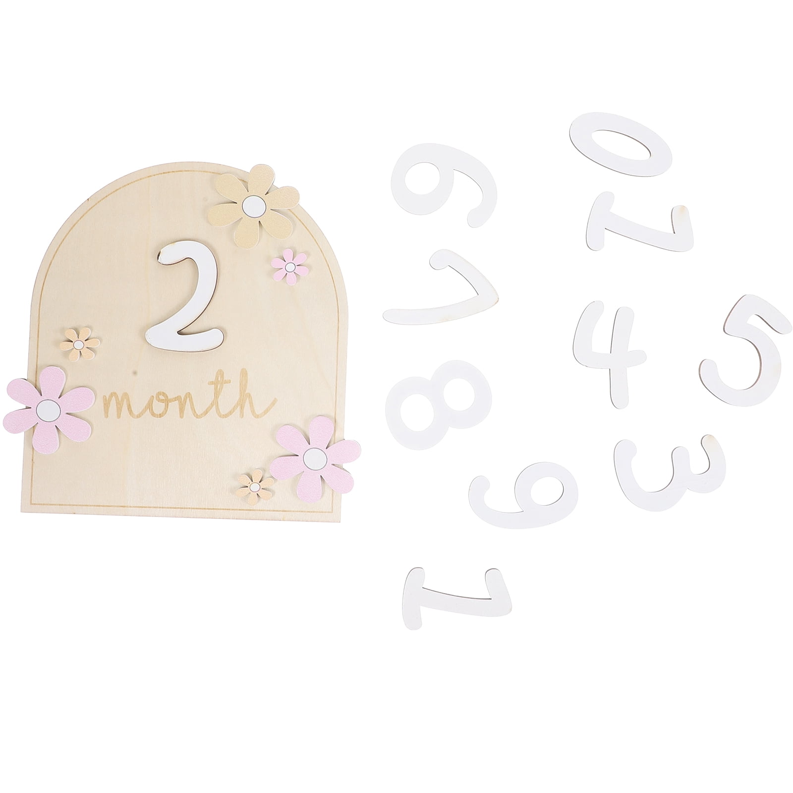 OUNONA 1 Set Baby Monthly Milestone Sign Wooden Monthly Milestone Card ...
