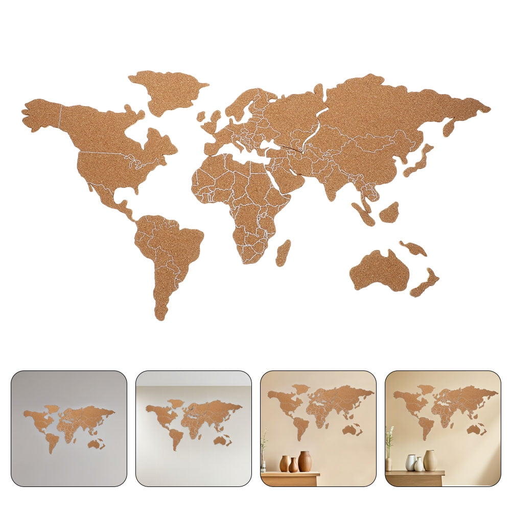 OUNONA 1 Set Cork Board World Map Bulletin Board Walls Self Adhesive ...