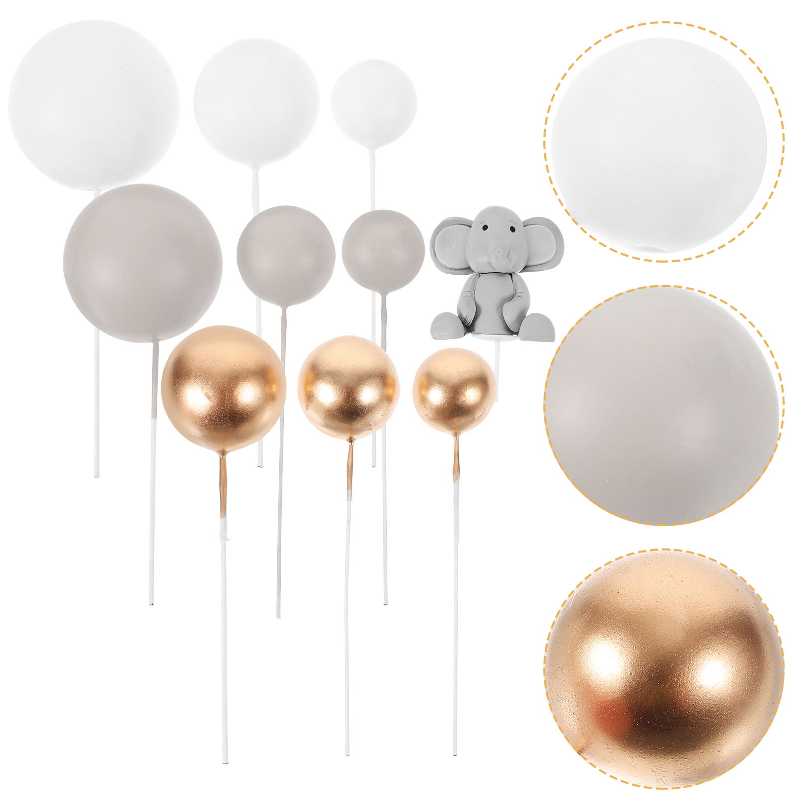 OUNONA 1 Set Cute Elephant Cake Decorations Cake Topper Balls Birthday ...