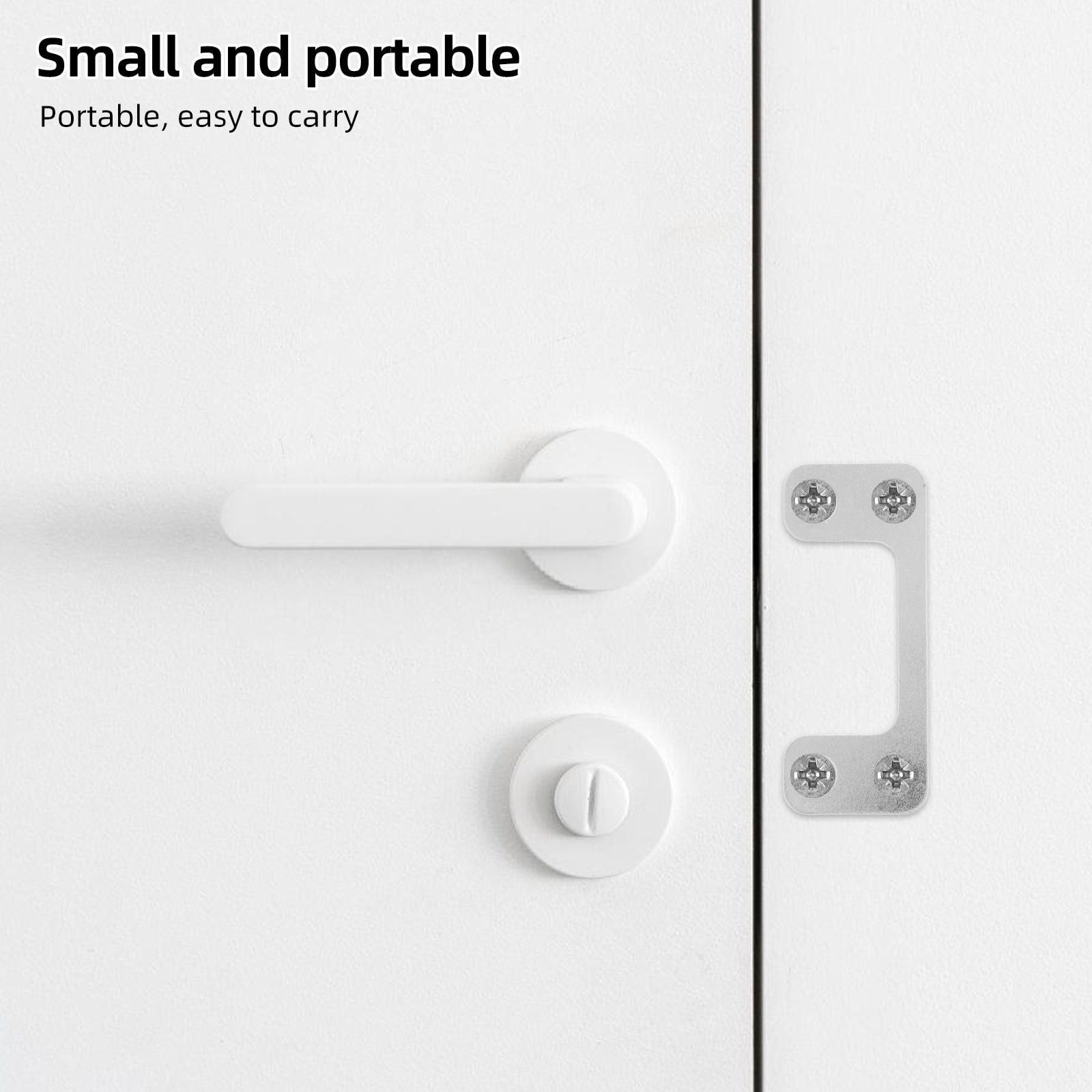 Silver Door Lock Strike Plate Cover for Home Use Enhanced Security ...