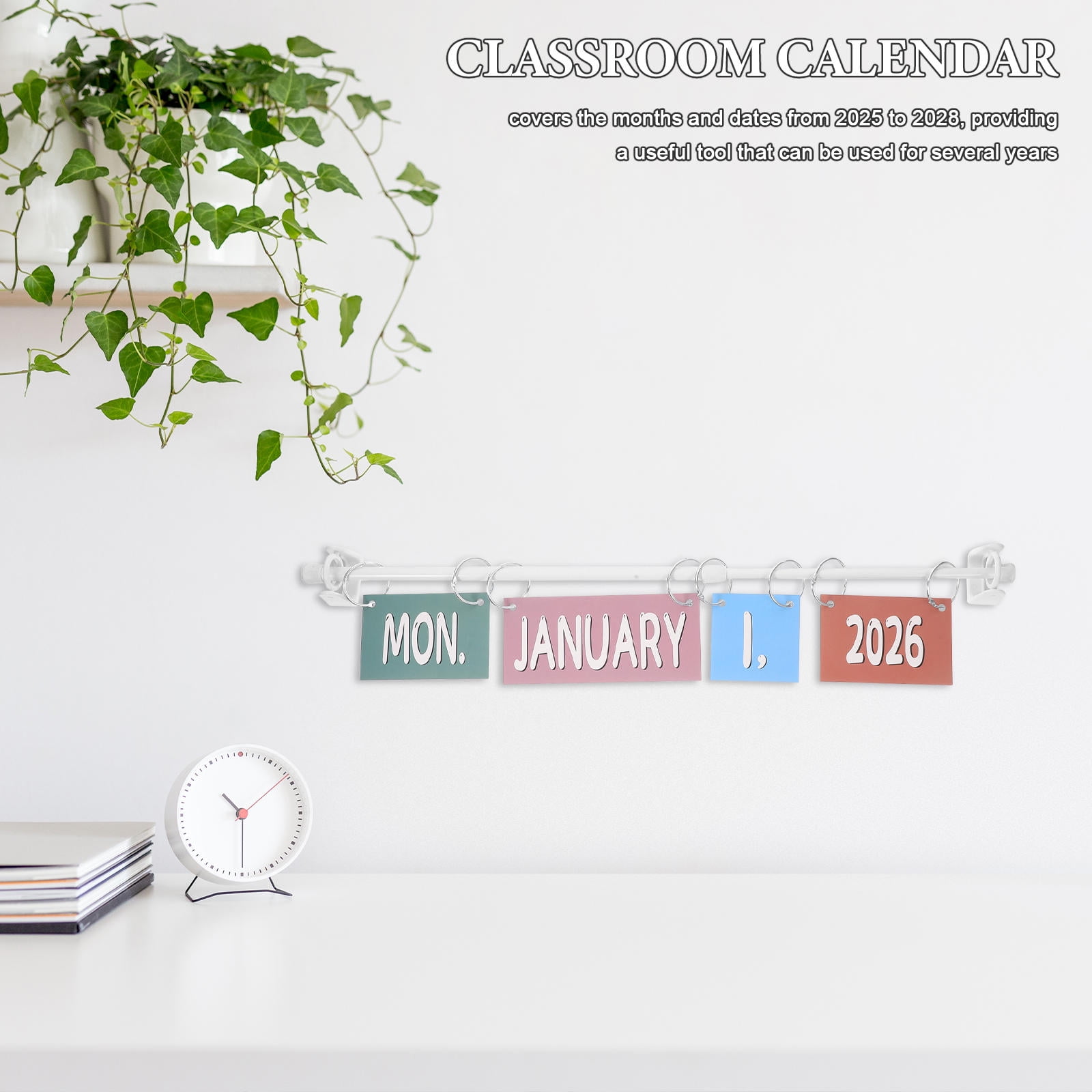 Tineasur Flip Calendar Multi-Color Boho Classroom Decor Easy-Install ...