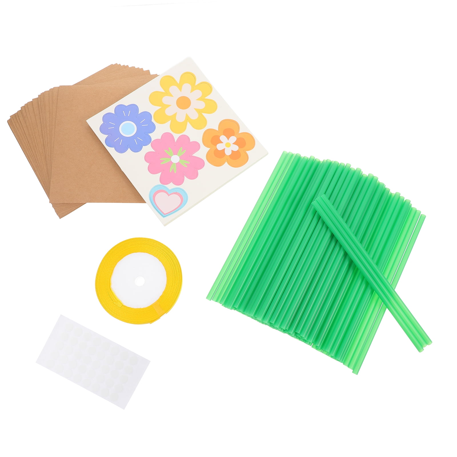 OUNONA 1 Set Flower Bouquet Craft Kit Diy Making Paper Bouquet Kit ...