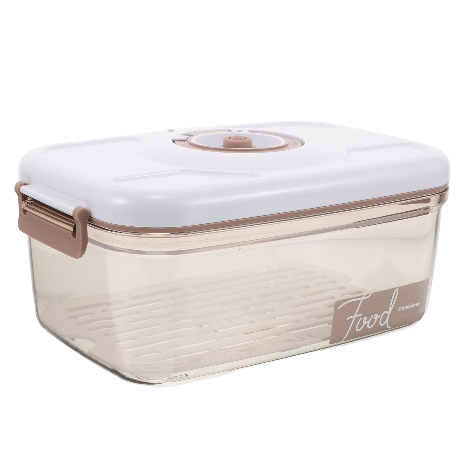 OUNONA Vacuum Seal Containers for Food Storage Beige Reusable Plastic ...