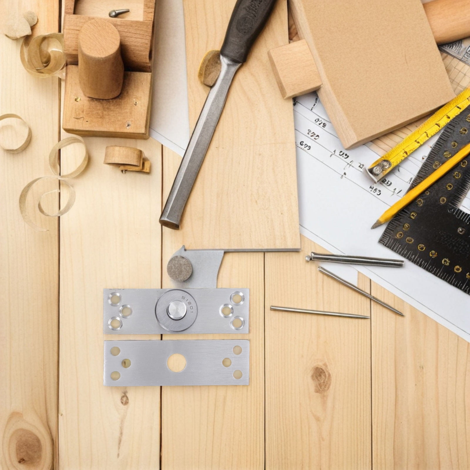 OUNONA 1 Set Heavy Duty Pivot Hinge For Wood Door 360 Degree Stainless ...