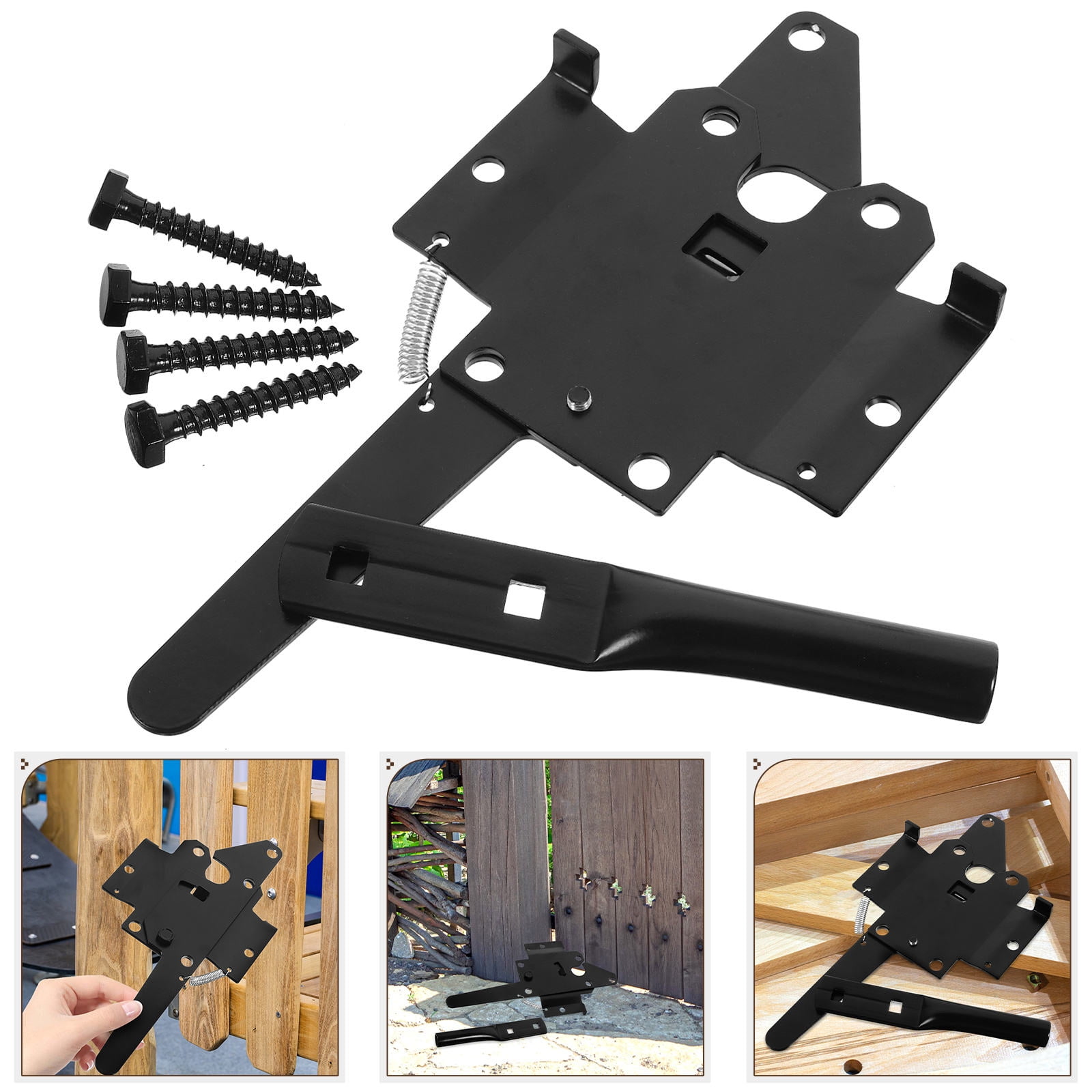 OUNONA 1 Set Hidden Door Latch Gate Hinge For Wooden Fences Heavy Duty ...