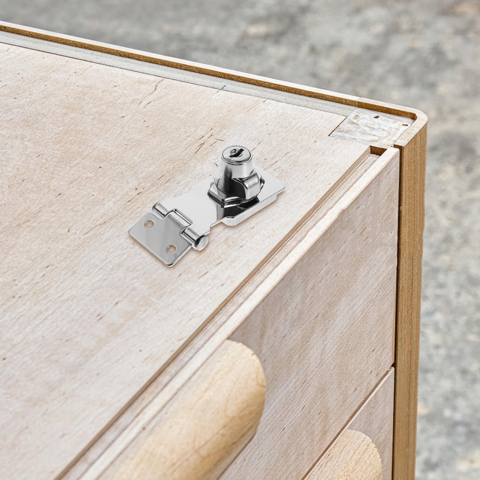 OUNONA 1 Set Keyed Hasp Lock Latch For Cabinet And Drawer Metal Drawer ...