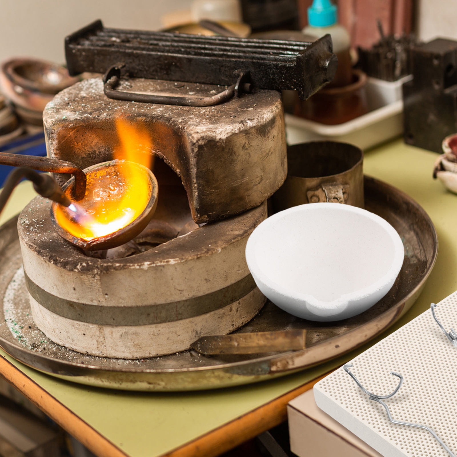OUNONA 1 Set Melting Crucible Bowl Set with Small Ceramic Dish ...