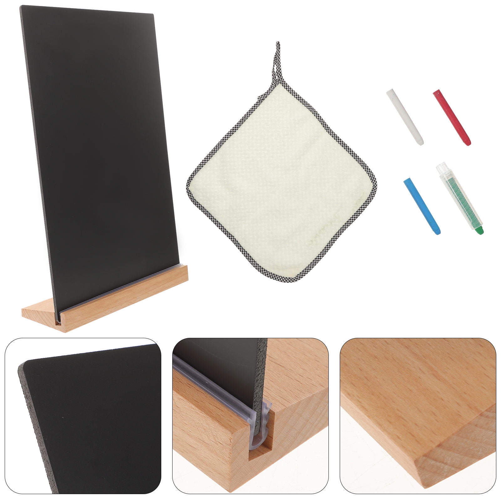 OUNONA 1 Set Memo Board Erasable Blackboard Wooden Message Board Sign ...