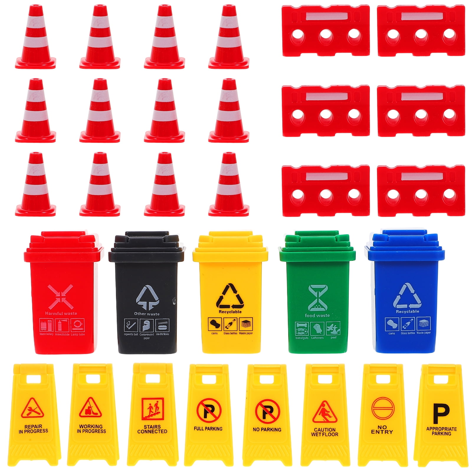 OUNONA 1 Set Of Kids Traffic Play Signs Miniature Road Block Toy Mini ...