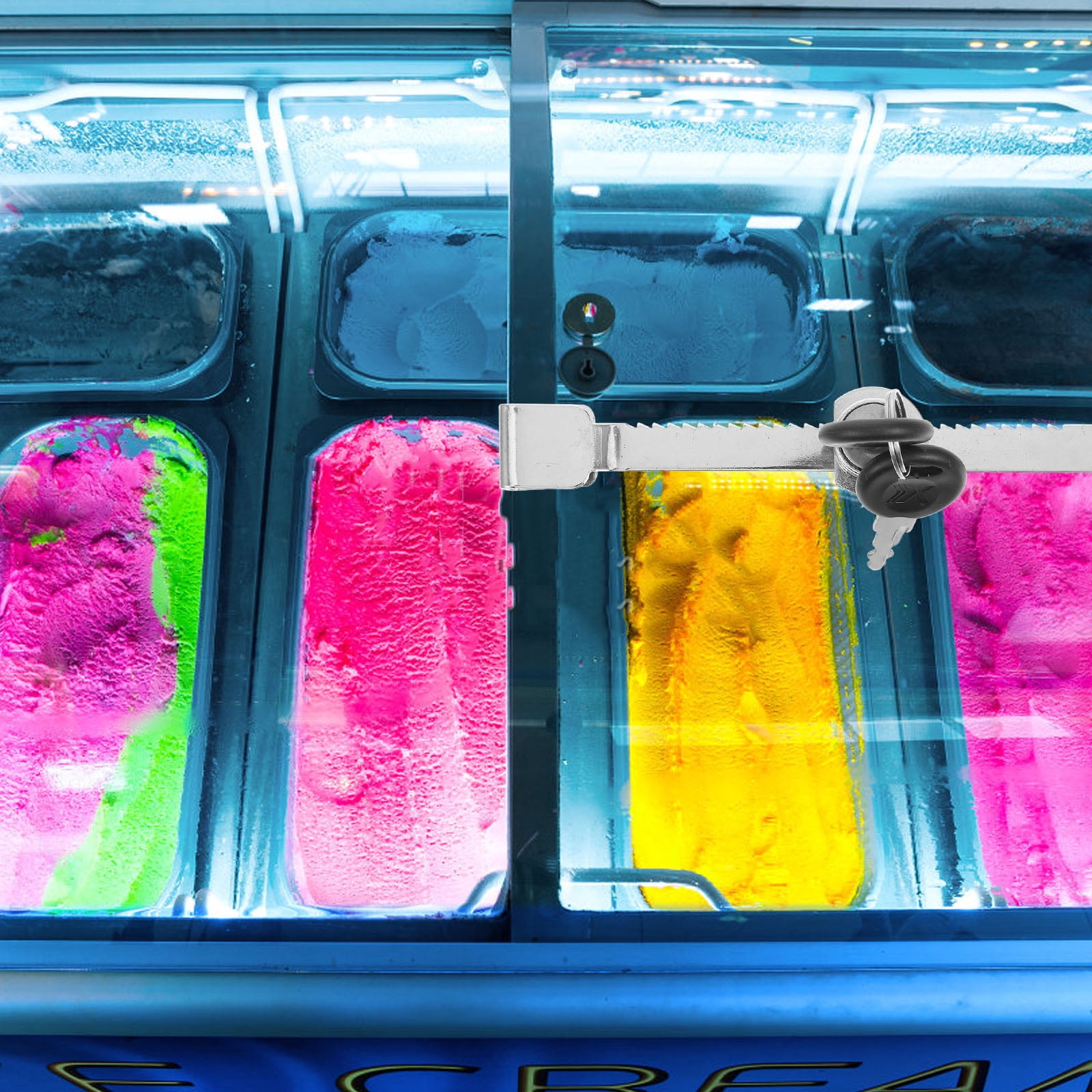 OUNONA 1 Set Sliding Glass Door Ratchet Lock Fridge Drawer Display Case ...