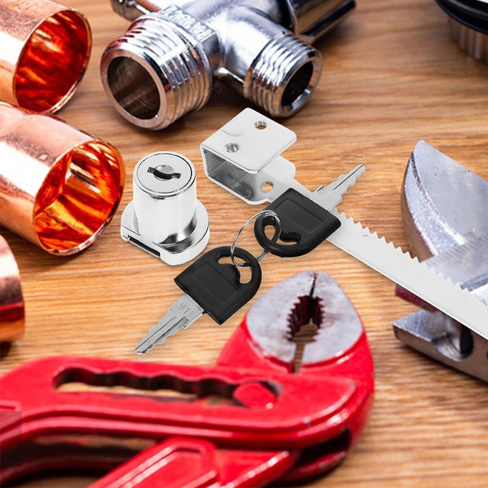 OUNONA 1 Set Sliding Glass Door Ratchet Lock with 2 Keys 2 Screws and ...