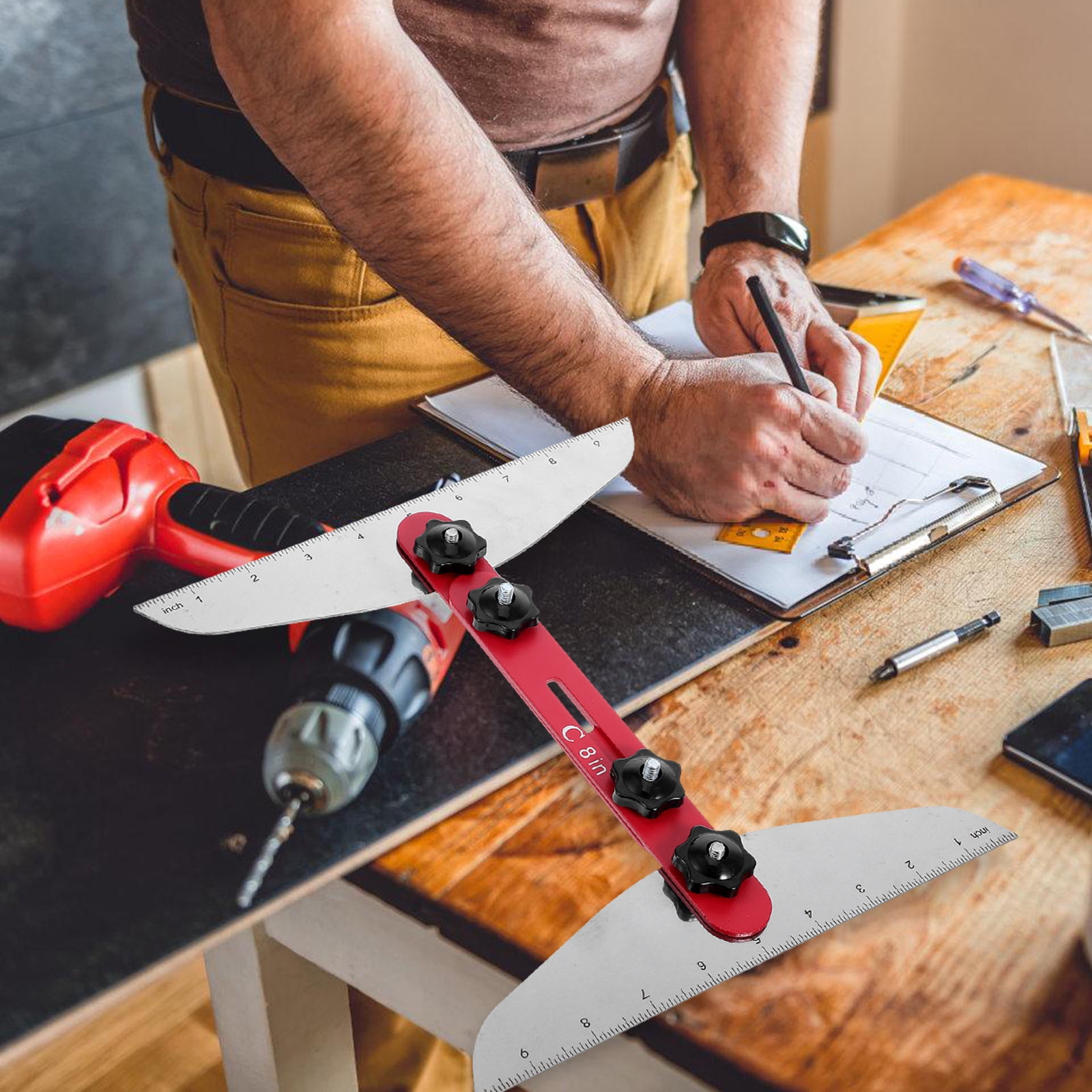 OUNONA 1 Set Stair Tread Template Tools Metal Stair Gauge Tools Set ...