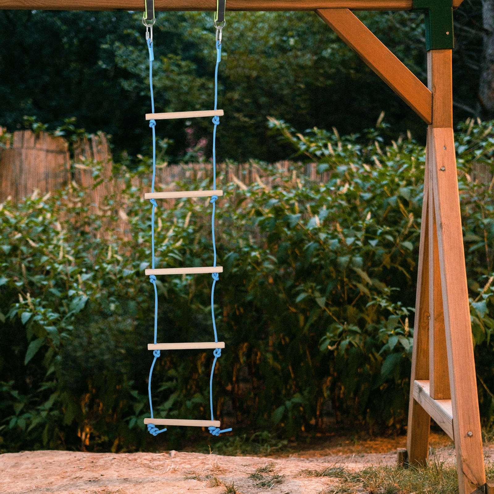 OUNONA 1 Set Wooden Kids Climbing Ladder Frame 5 Steps Outdoor ...