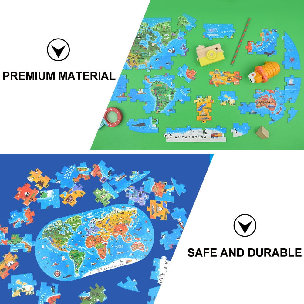 OUNONA 1 Set World Map Jigsaw Puzzle Kids Educational Toy Geography Recognition Toy - Walmart.com