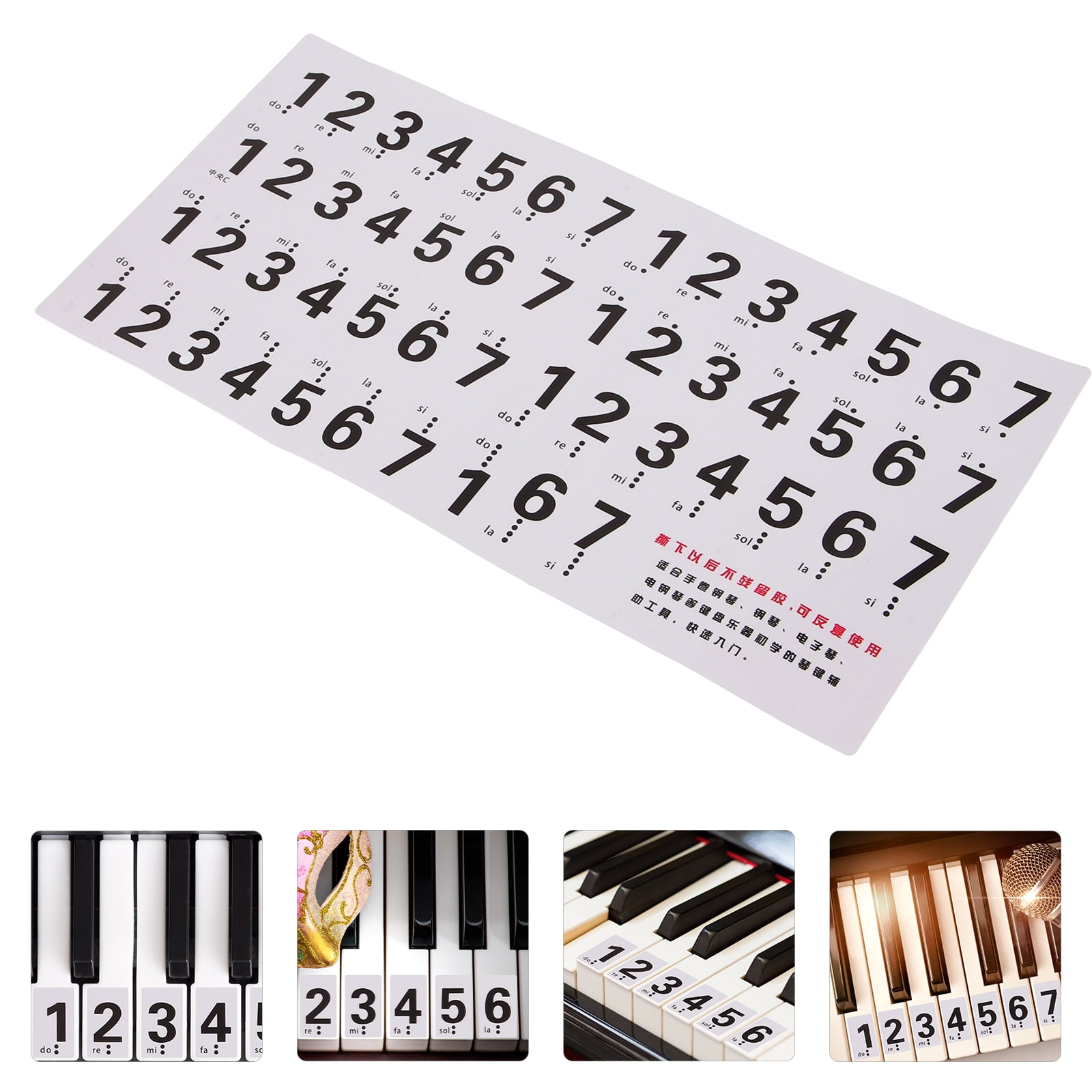 1 Set of Convenient Piano Key Board Stickers Keyboard Decals Keyboard ...